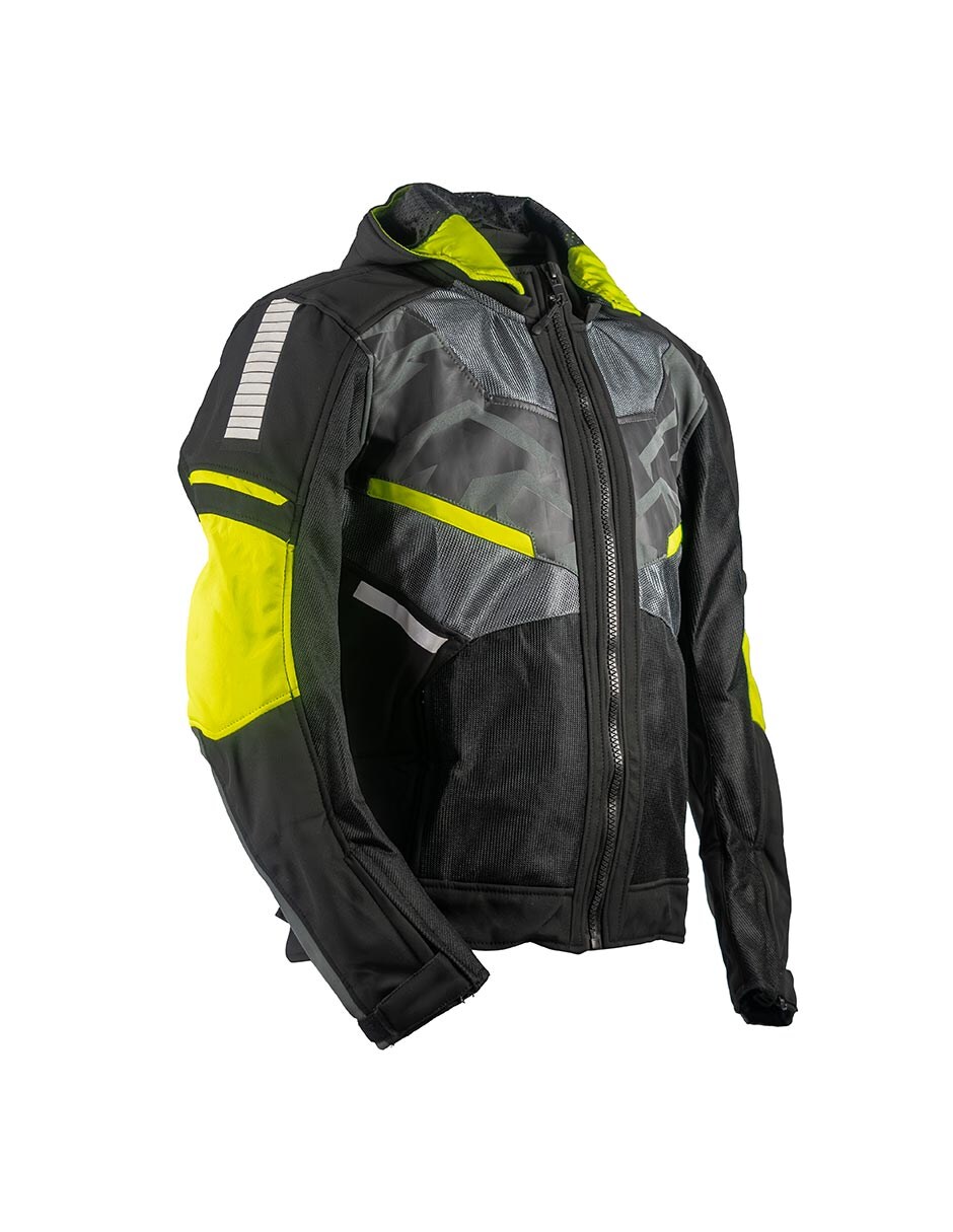 Chamarra Para Moto Kov Hyper Negro/ Hivis Con Protección | Coppel.com