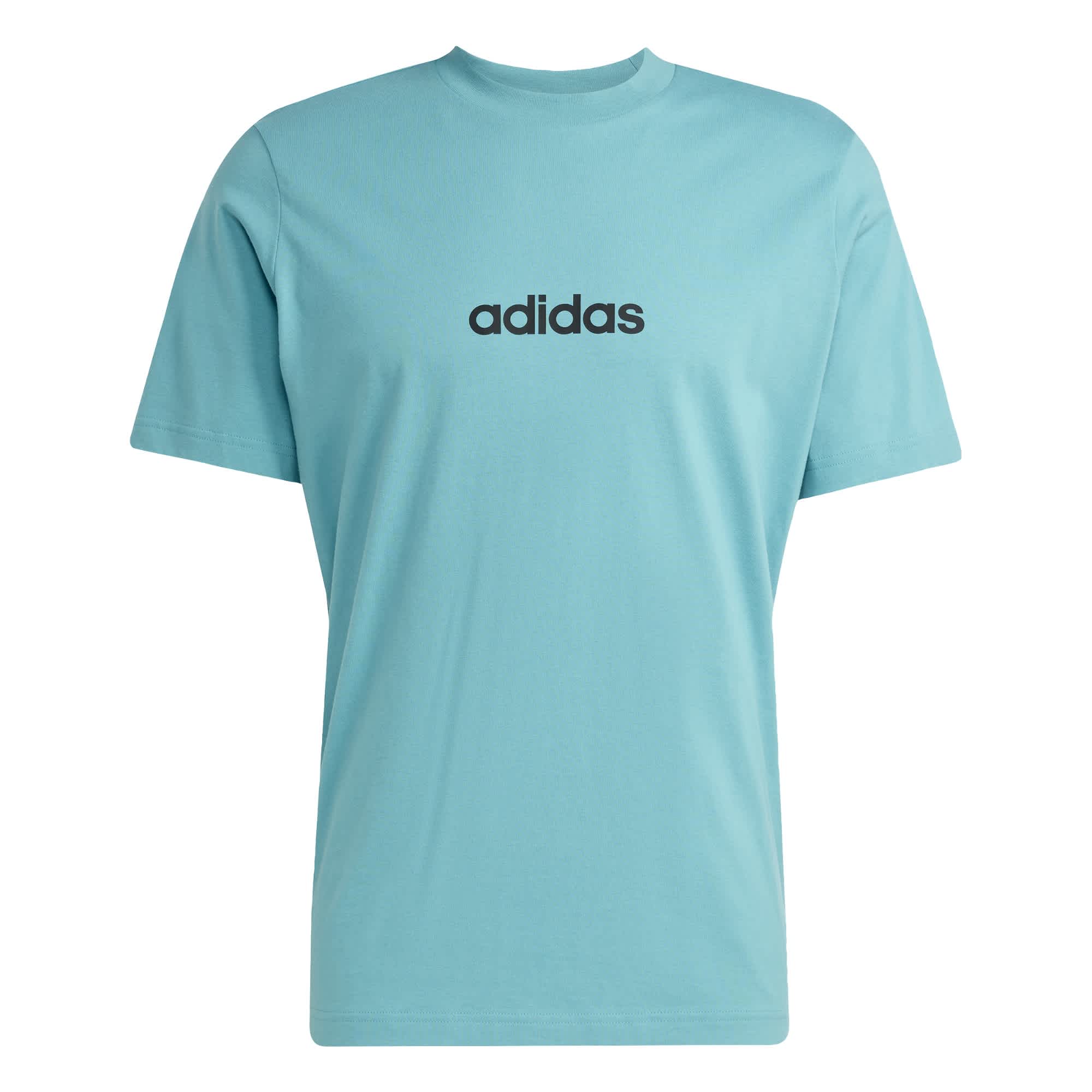Playera Essentials Linear Single Jersey Adidas Turquesa Hombre | Coppel.com