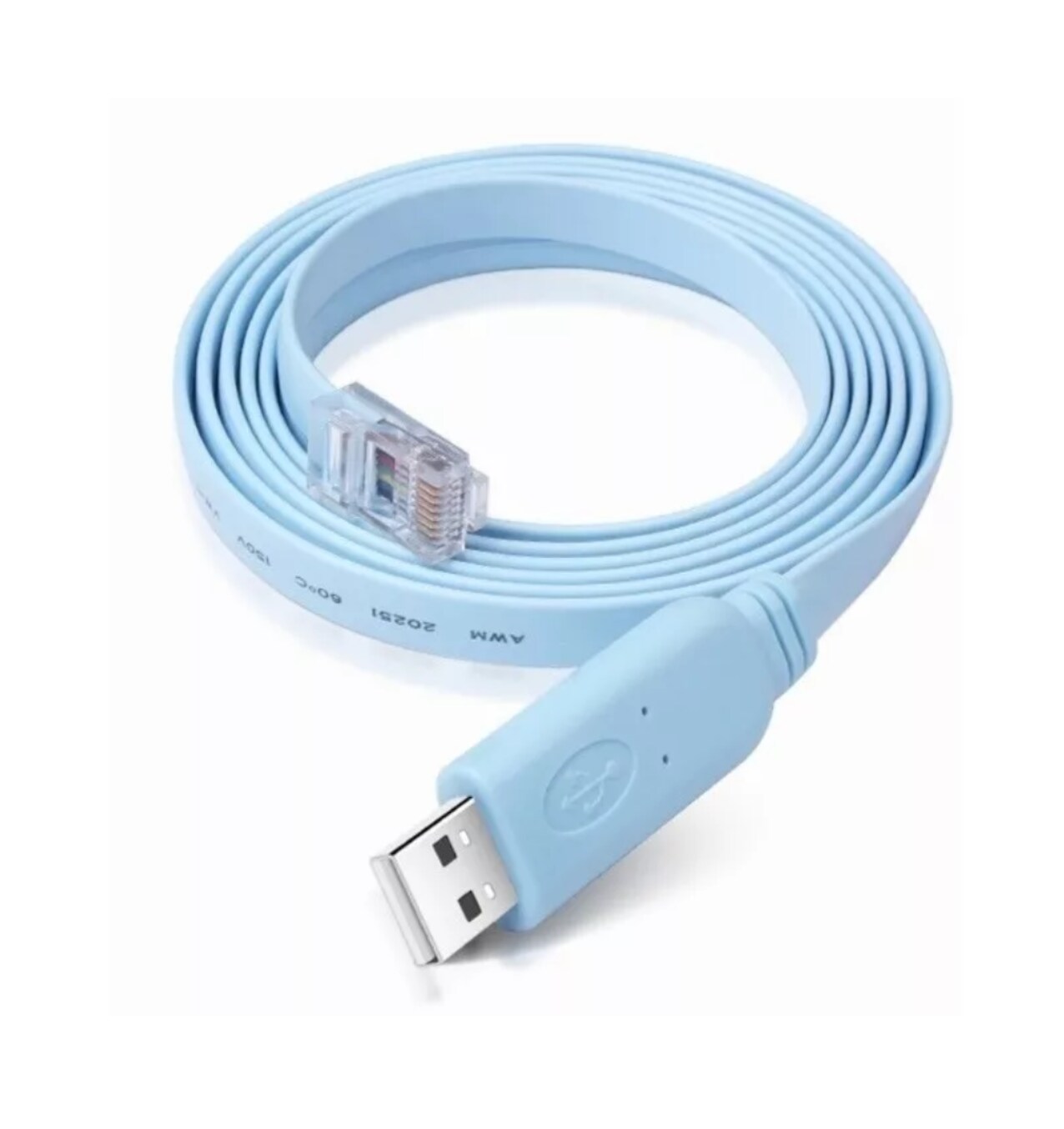 Cable Rj45 Macho a USB Hembra Consola Cisco Ethernet Cat E5 Azul Claro ...