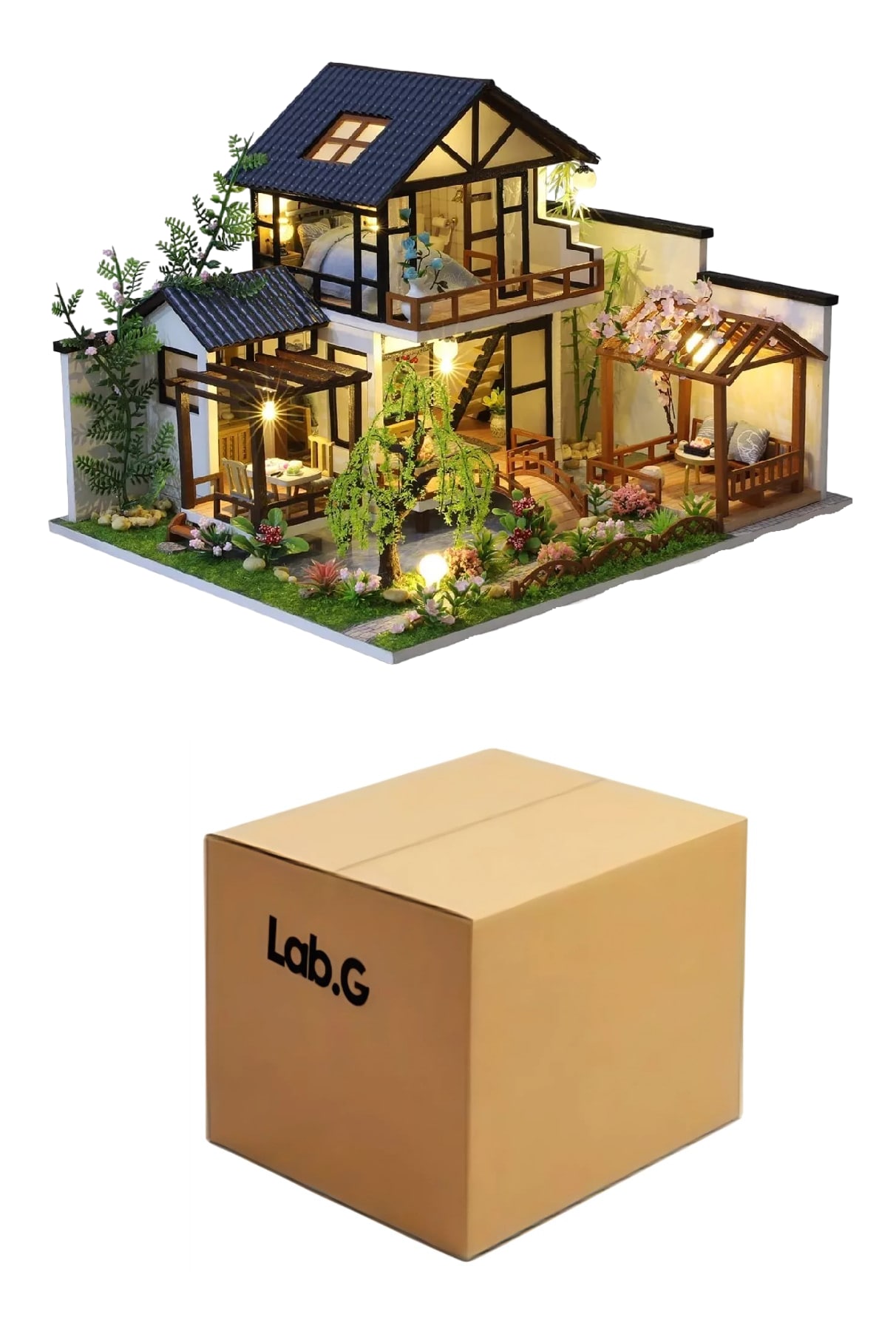 Villa Casita Muñecas Con Piscina Muebles Led Miniatura | Coppel.com