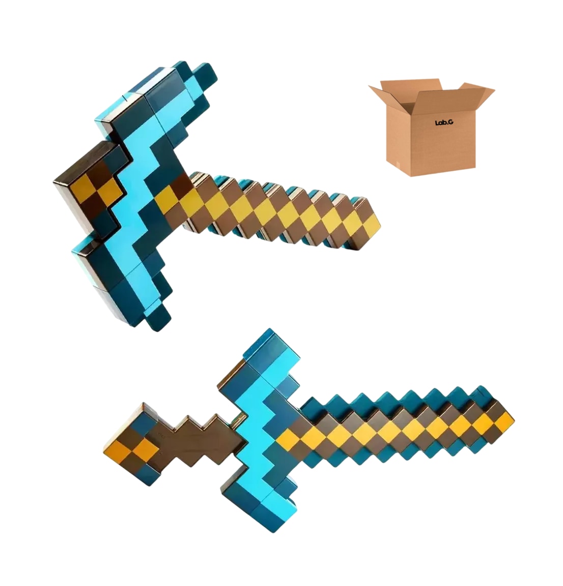 Espadas Y Pico Minecraft Lab.g Colores Azul | Coppel.com