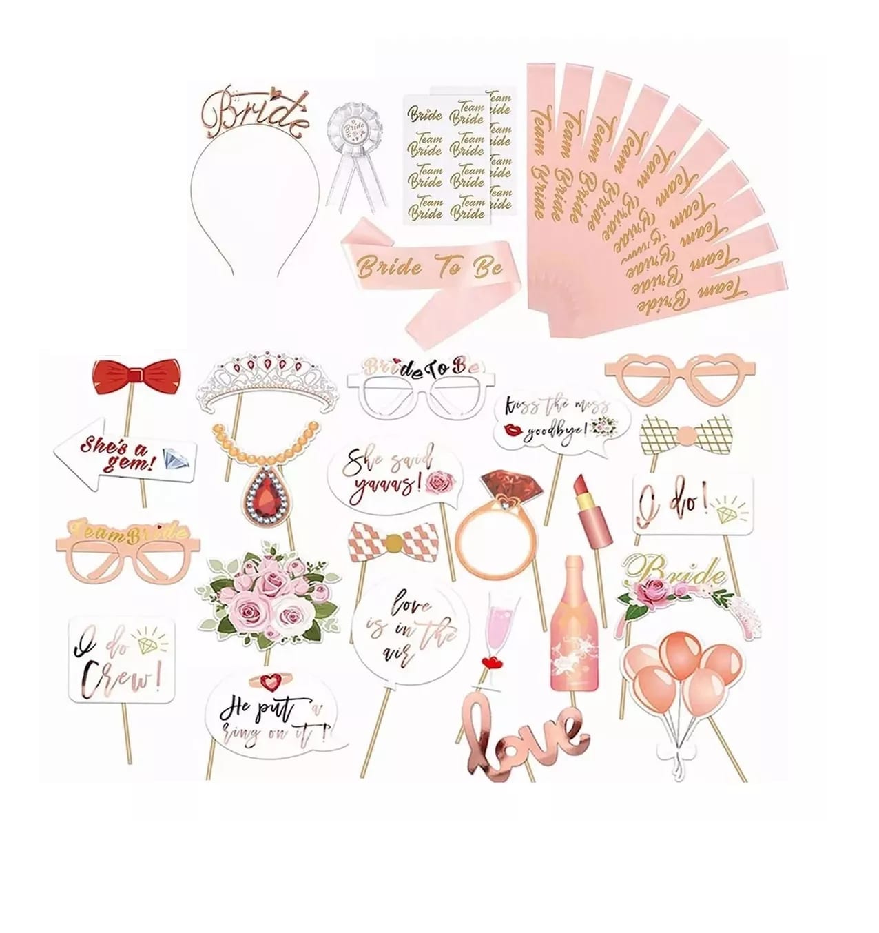 Despedida Soltera Listón Banda Bride Diadema Accesorios 38 Piezas ...