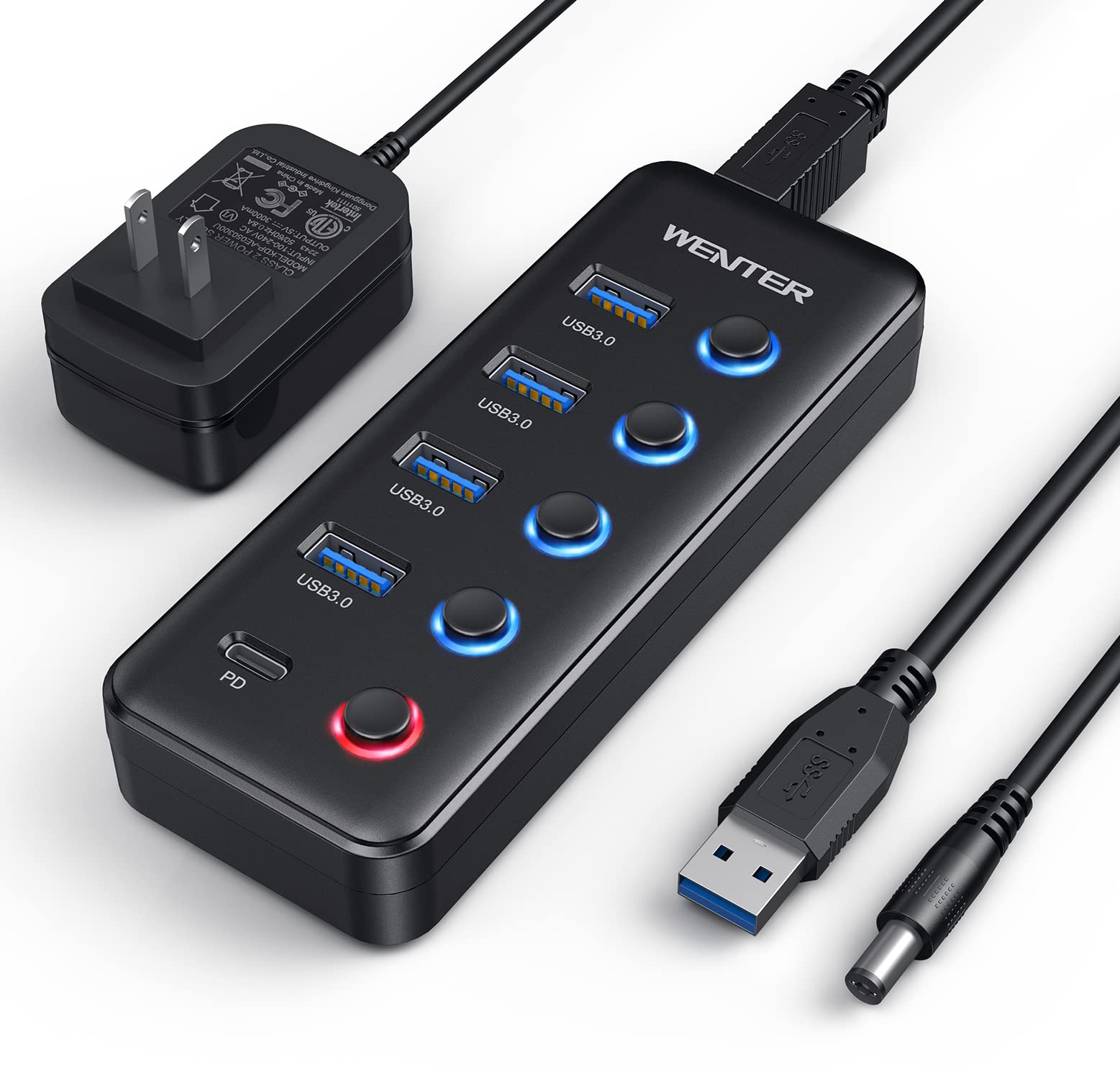 Divisor Usb Hub Wenter Usb 3.0 De 5 Puertos Con Carga Tipo C - Venta ...