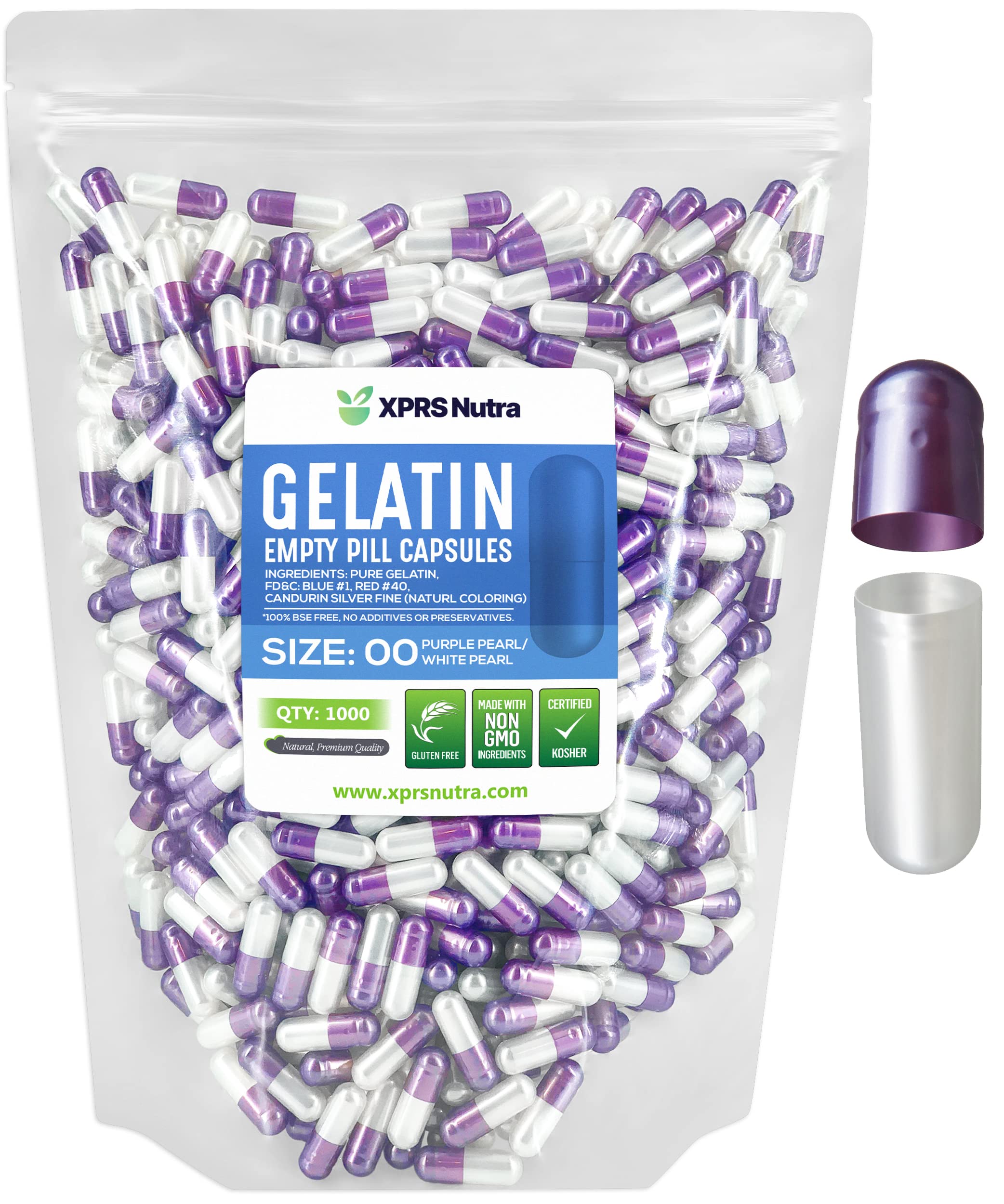 Cápsulas Vacías Xprs Nutra, Tamaño 00, 1000 Unidades, Gelatina Morada ...