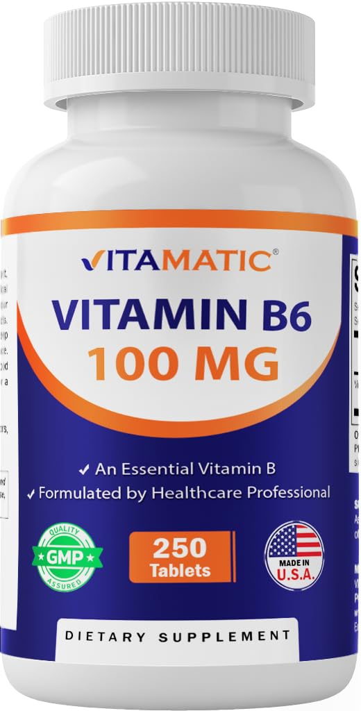 Suplemento Vitamático De Vitamina B6 100 Mg 250 Comprimidos Vegetariano - Venta Internacional ...