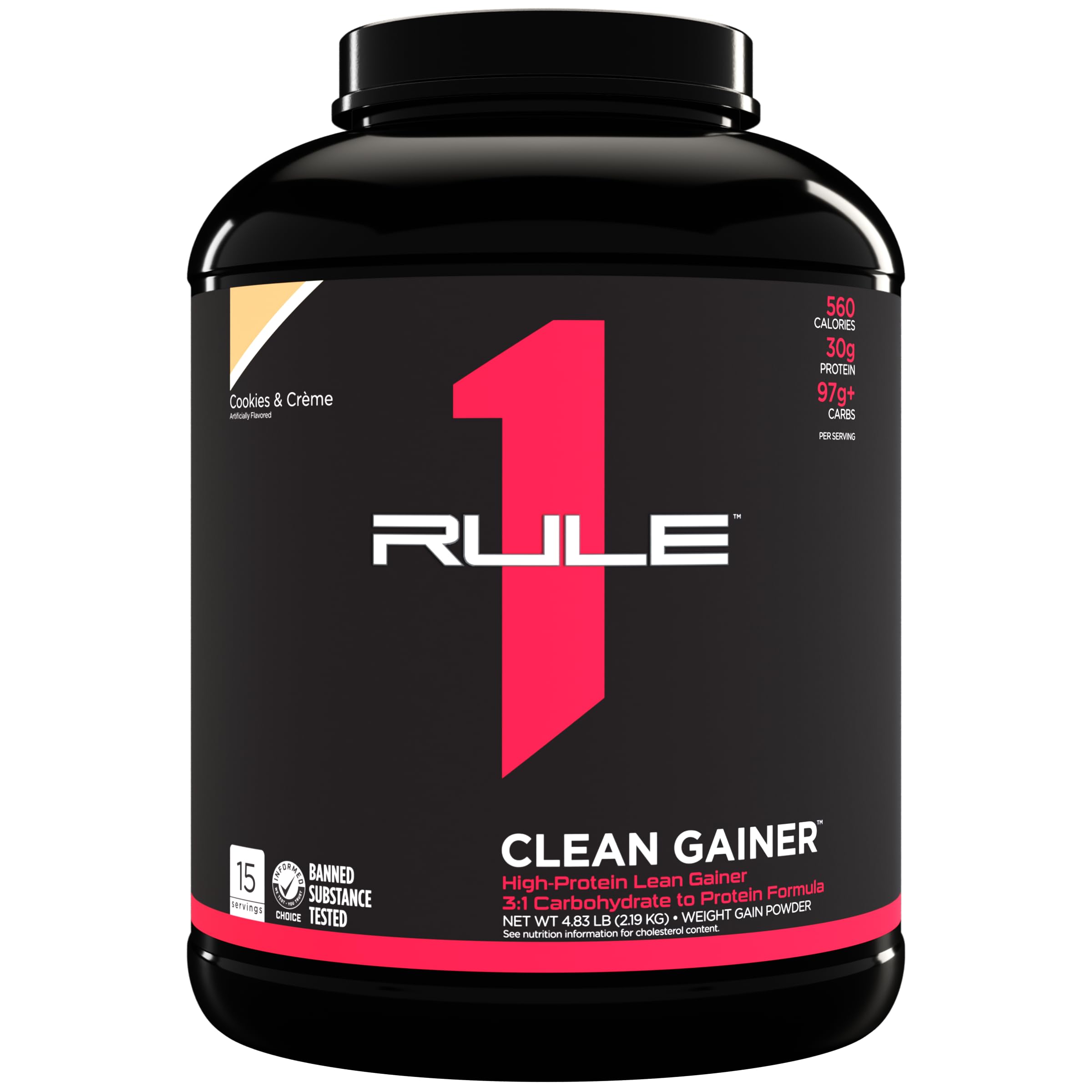 Suplemento Rule 1 Proteins R1 Clean Gainer Sabor Cookies & Cream 15 ...