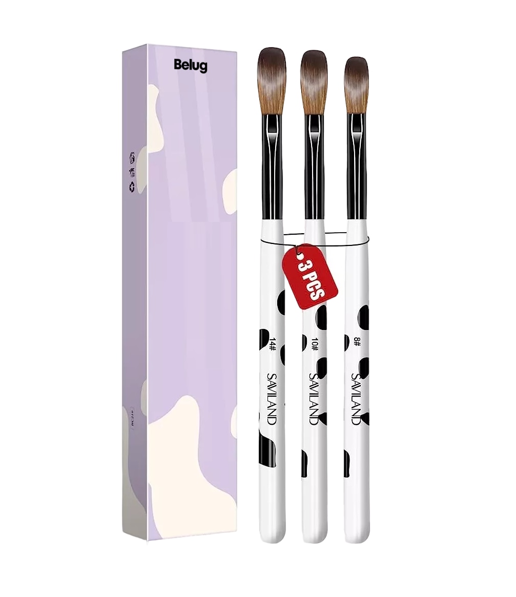 Pinceles De Uñas Acrílico Belug 81014 Y 3d 3 Pzs, Color Negro Con Blanco | Coppel.com