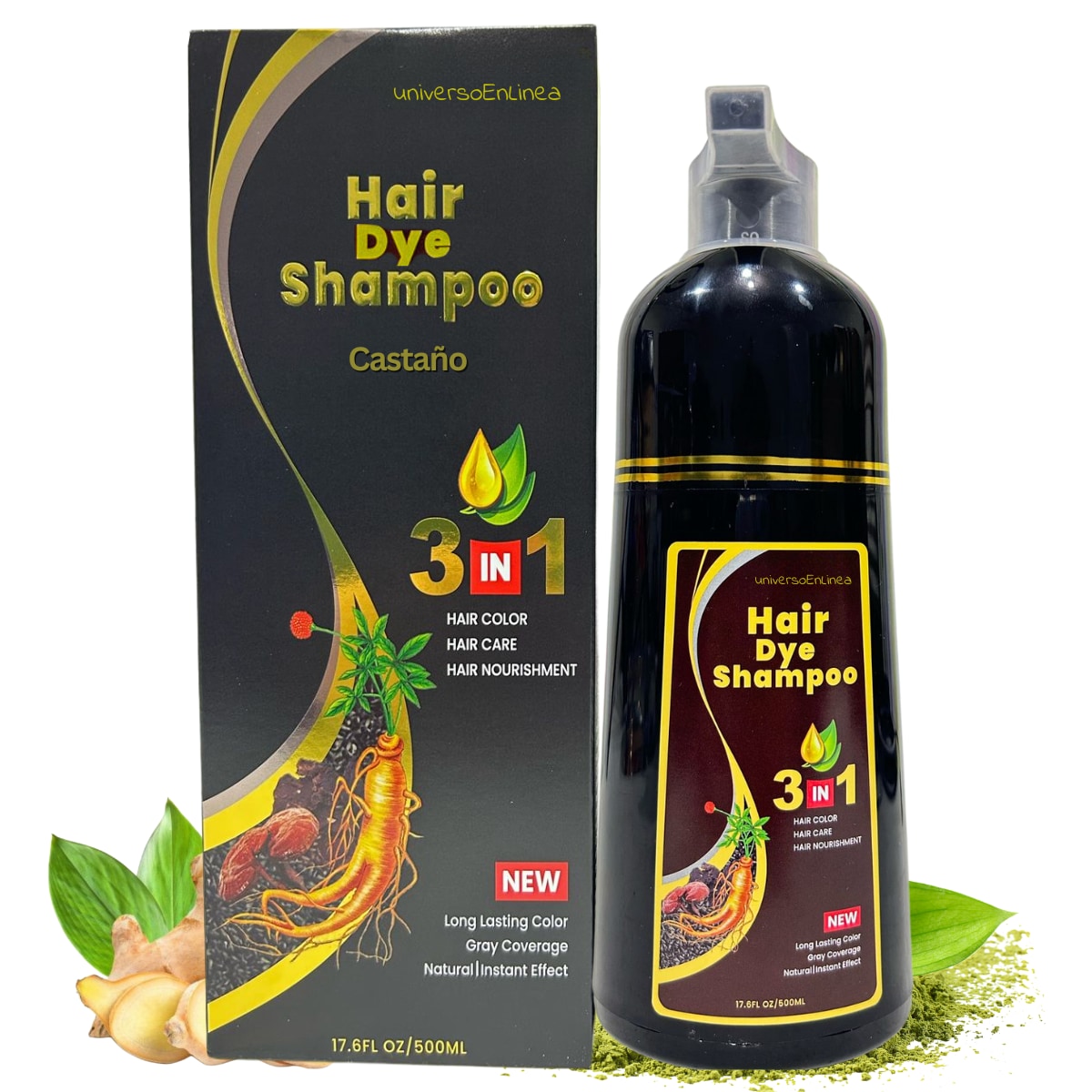 Shampoo Tinte Cubre Canas Natural 500ml Cambio Color Cabello (color ...