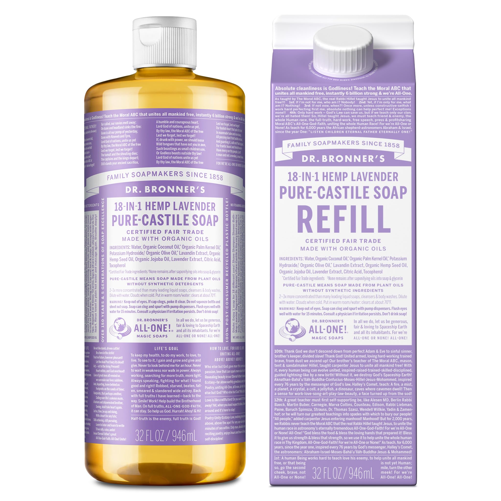 Jabón Líquido Dr. Bronner's Pure-castile Lavender 946ml + Refi - Venta Internacional. | Coppel.com