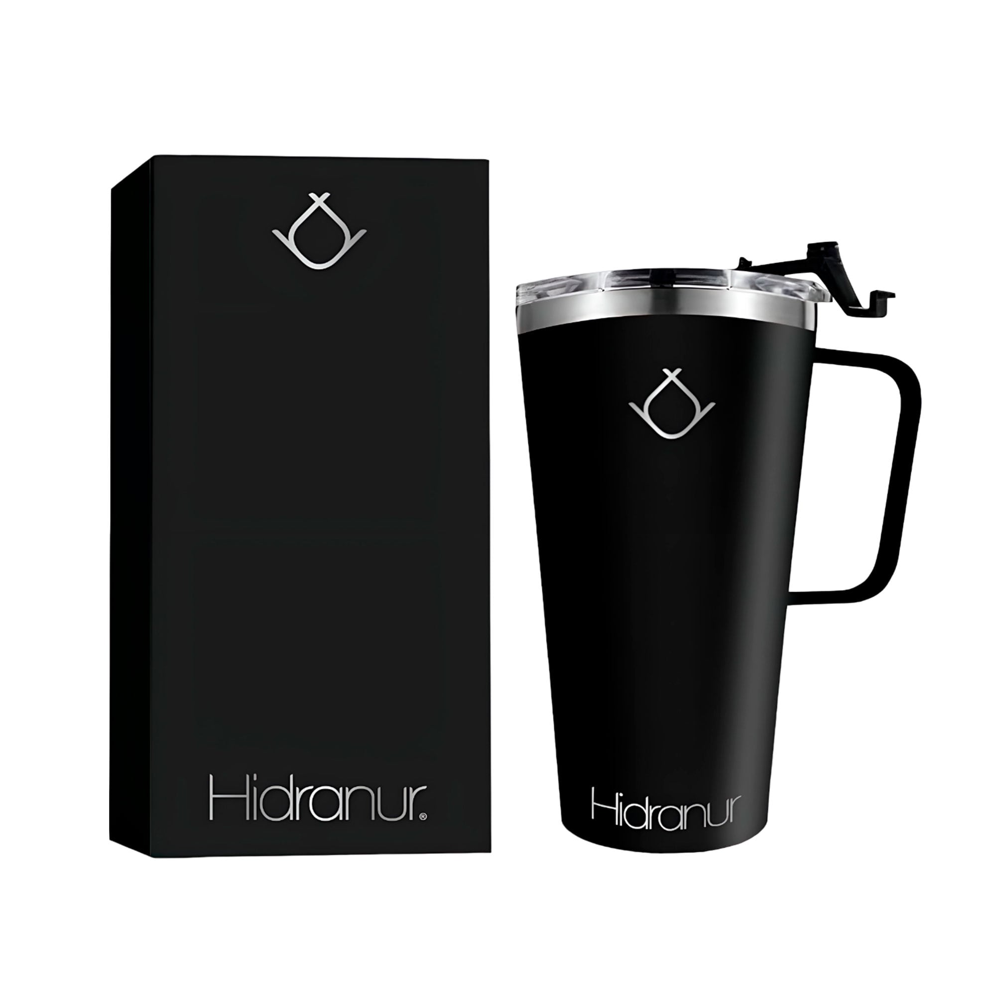 Termo De Acero Inoxidable Con Doble Aislamiento Térmico Negro 20 Oz (591.471 Ml) Hidranur ...