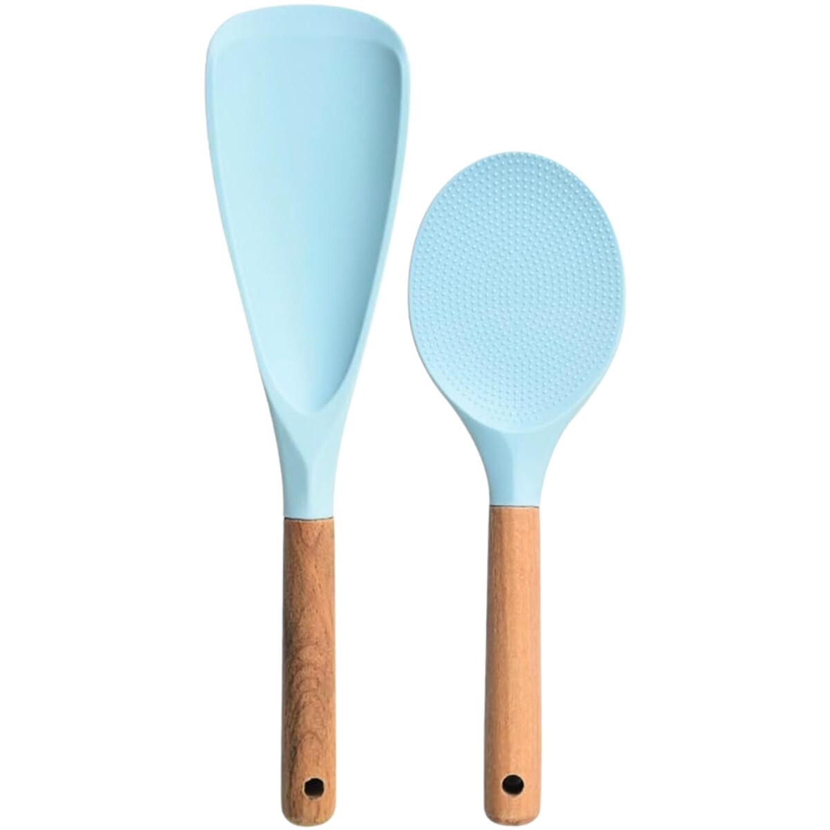 Duo Cuchara Y Pala Cocina Arroz Alimentos Silicona Y Madera | Coppel.com