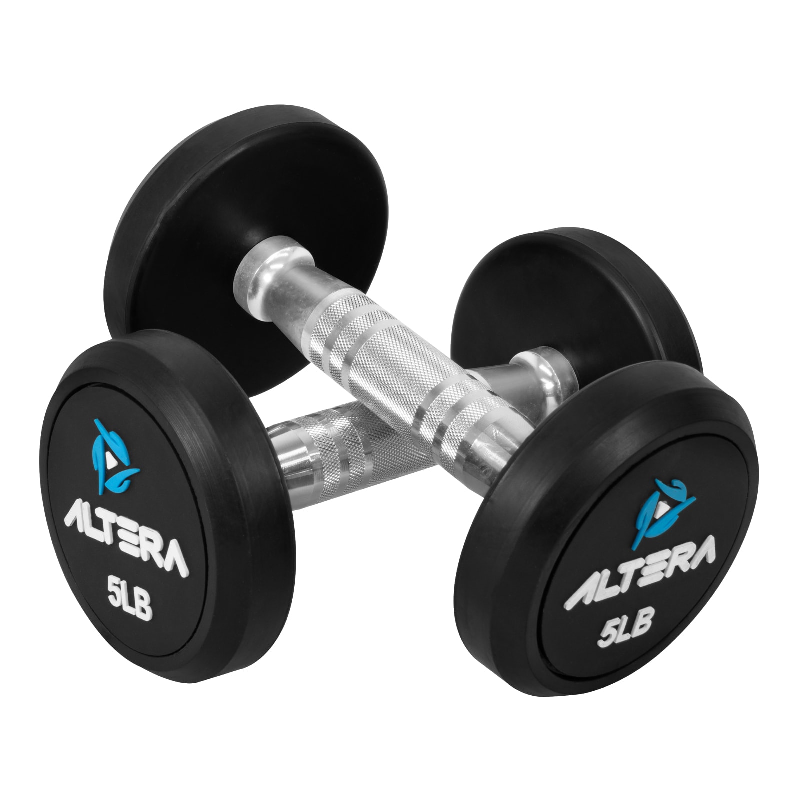 Set de Mancuernas Altera PAR-MBN color Negro Redondas de Acero y Forro ...