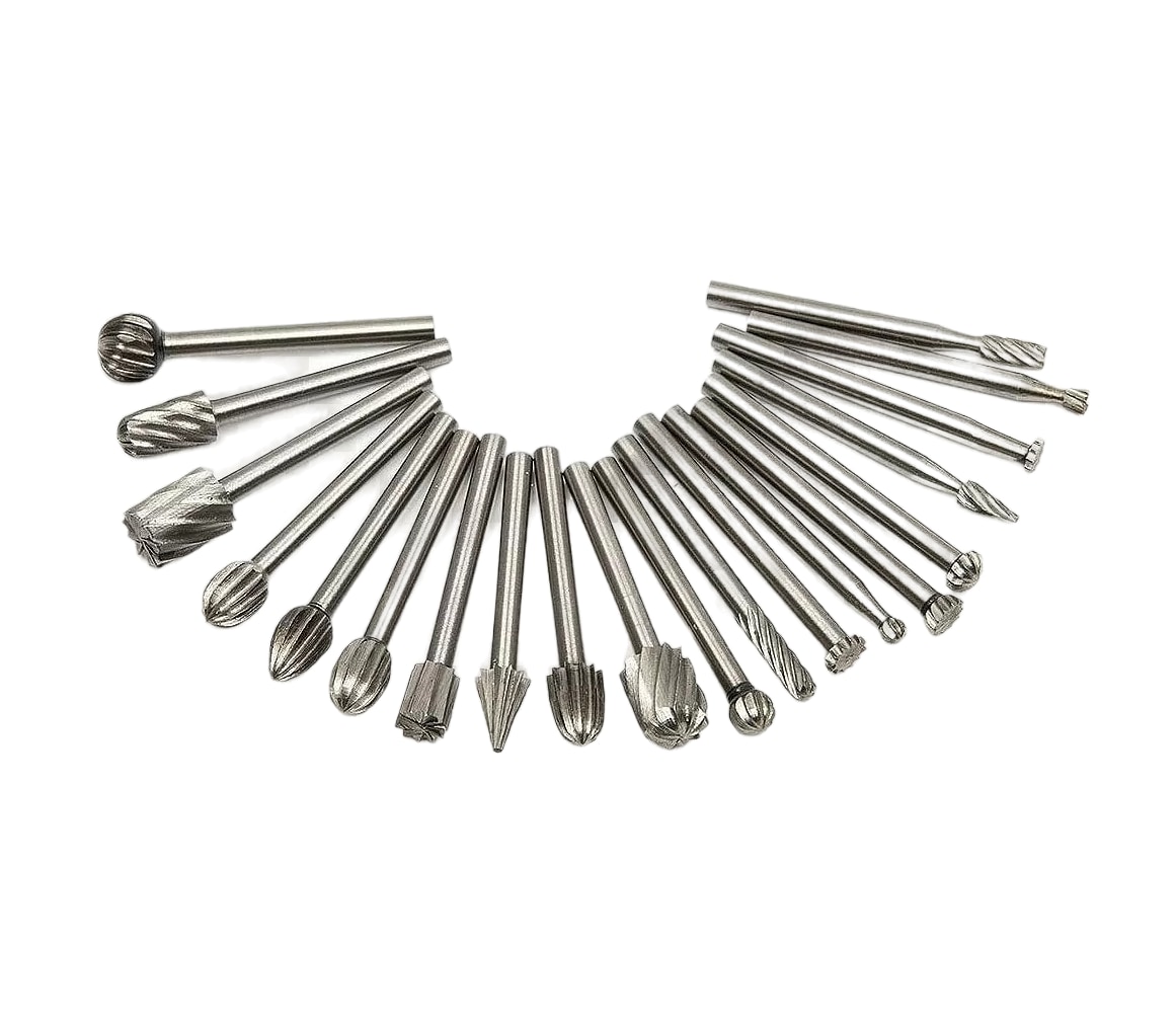 Kit Fresas para Madera Carburo para Dremel Mototool 20 Piezas Plateadas ...