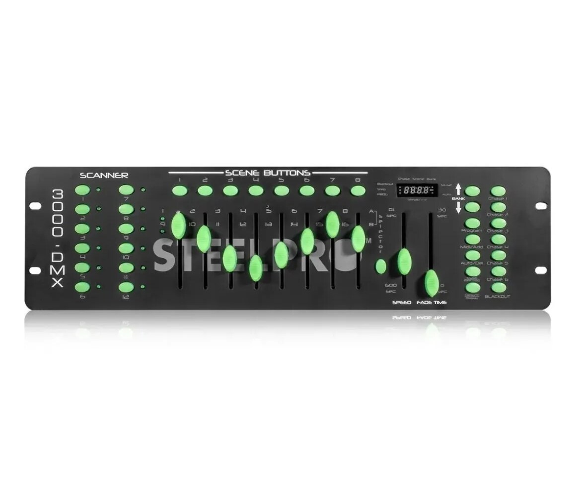 Controlador Dmx Steelpro 3000-dmx-glow Color Negro Hasta 16 Canales ...