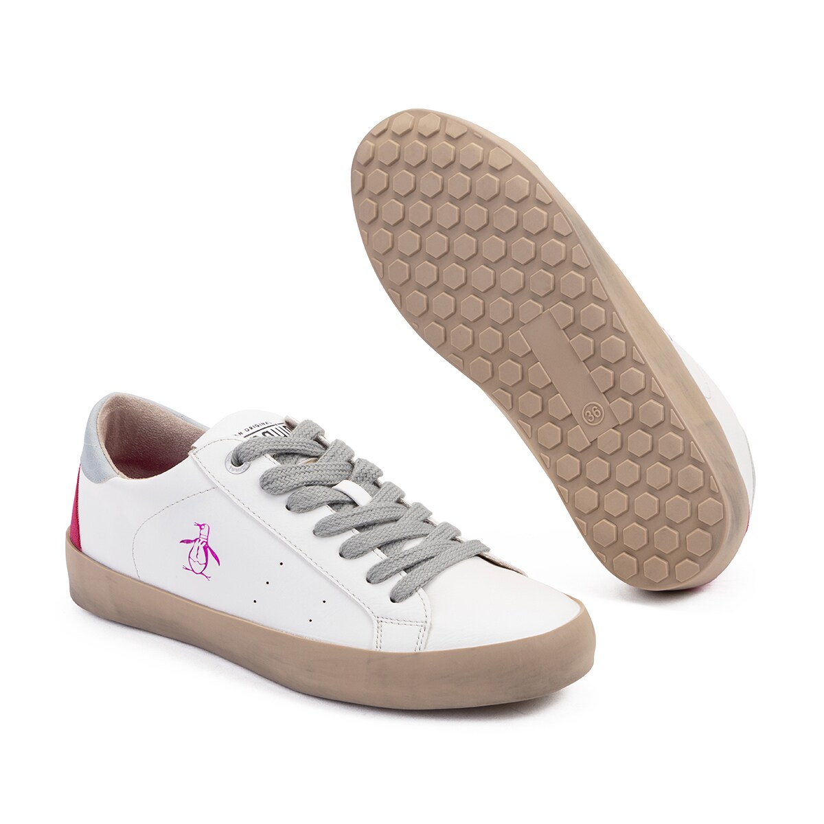 Tenis Original Penguin Style Leah Blanco Rosa Para Mujer | Coppel.com