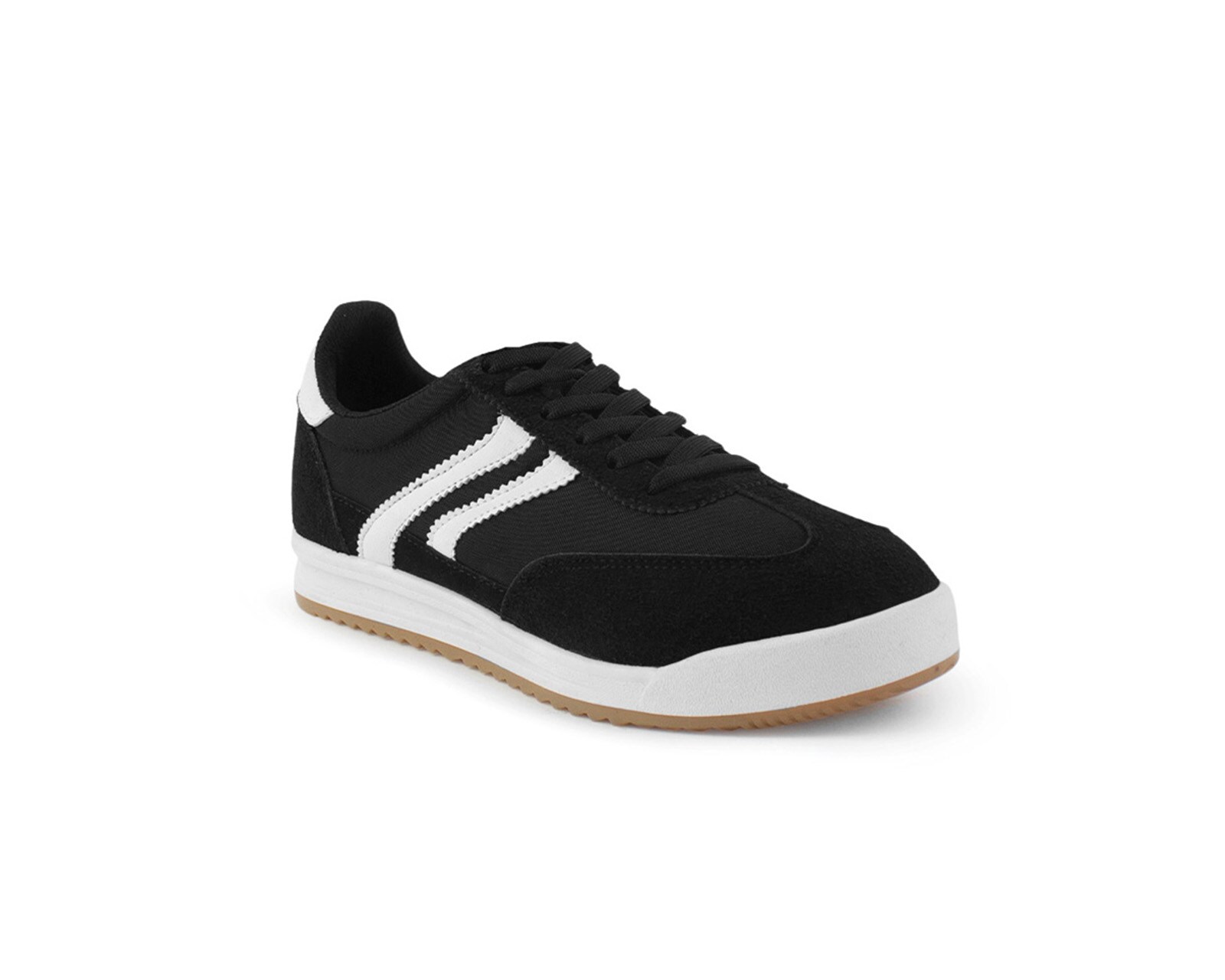 Tenis Color Negro Rayas Blanco Suela Blanco Material Carnaza | Coppel.com