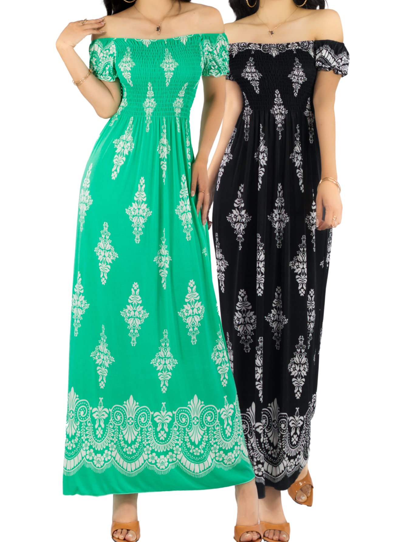 Set De 2 Vestido Maxi Casual Mujer Largo Cómodo Ves-1024-px2 Variedad ...