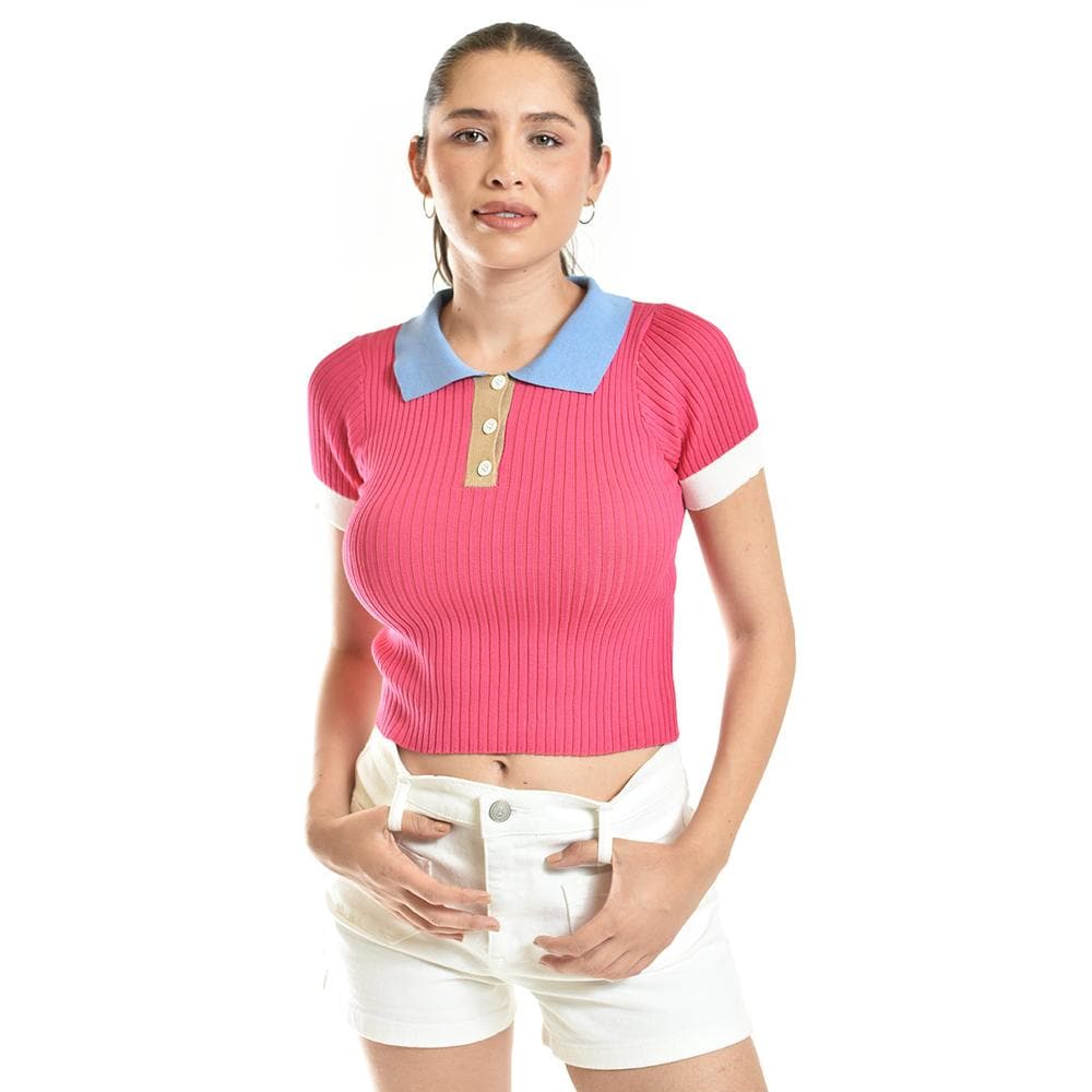 Blusa De Canale Tipo Polo Roman Fashion /juvenil, 7281 (fiusha) Fucsia ...