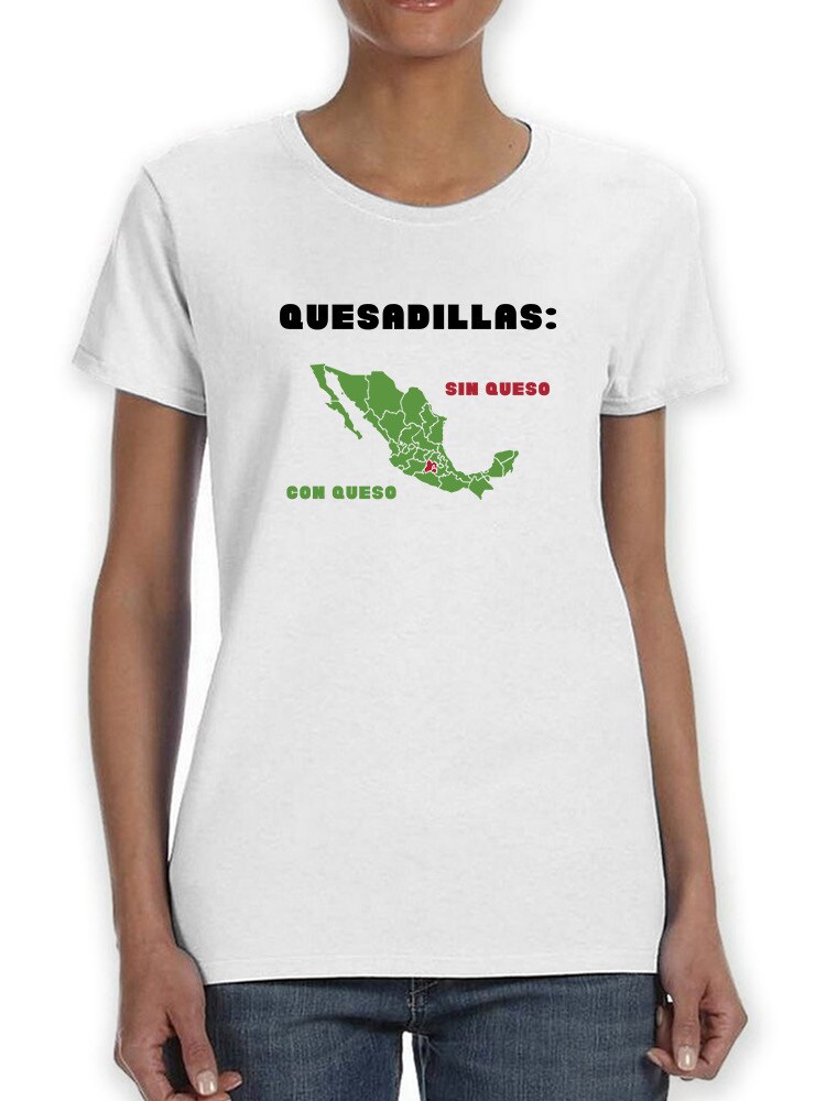 Playera Smartprintsink Para Mujer Mapa De Mexico Y Quesadillas Color ...