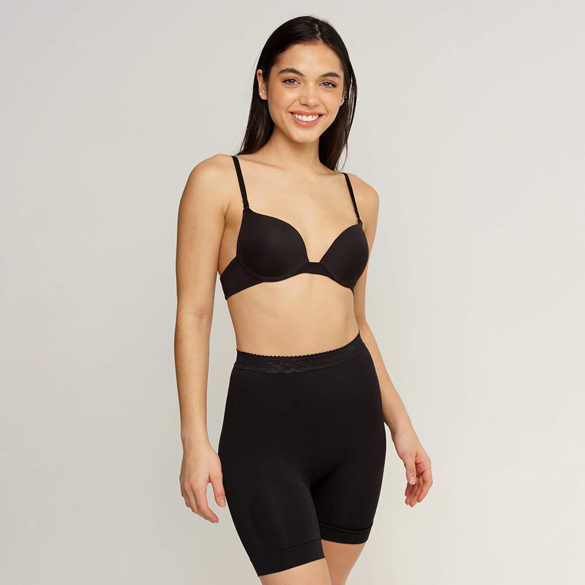 Bóxer Aylon Control de Abdomen y Glúteos 402 Negro | Coppel.com