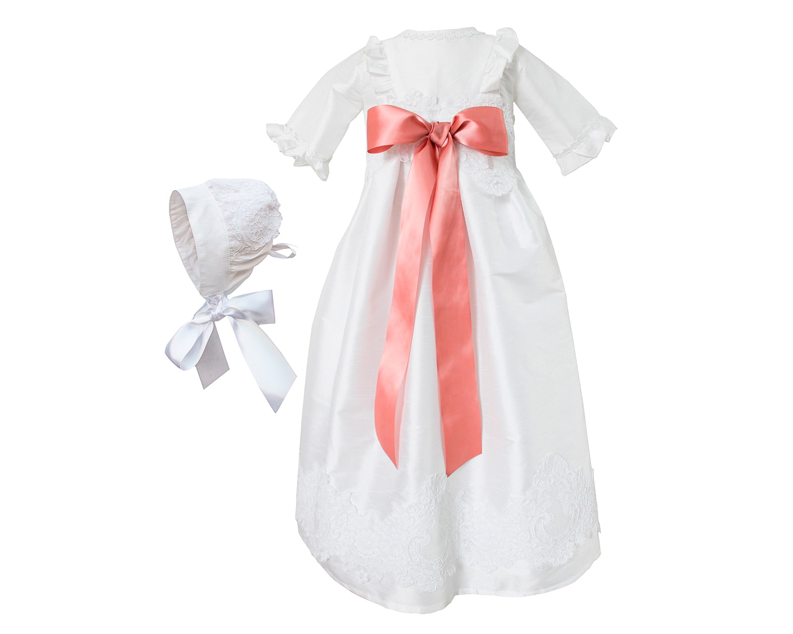 Ropón Para Bebé Niña Bautizo Carana Shantung Bordados Cintura Y Largo ...