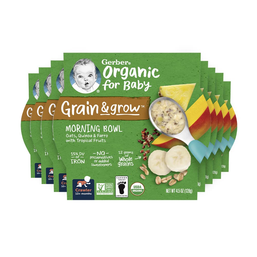 Baby Food Gerber Organic Grain & Grow Morning Bowl, 130 G X 8 - Venta Internacional. | Coppel.com