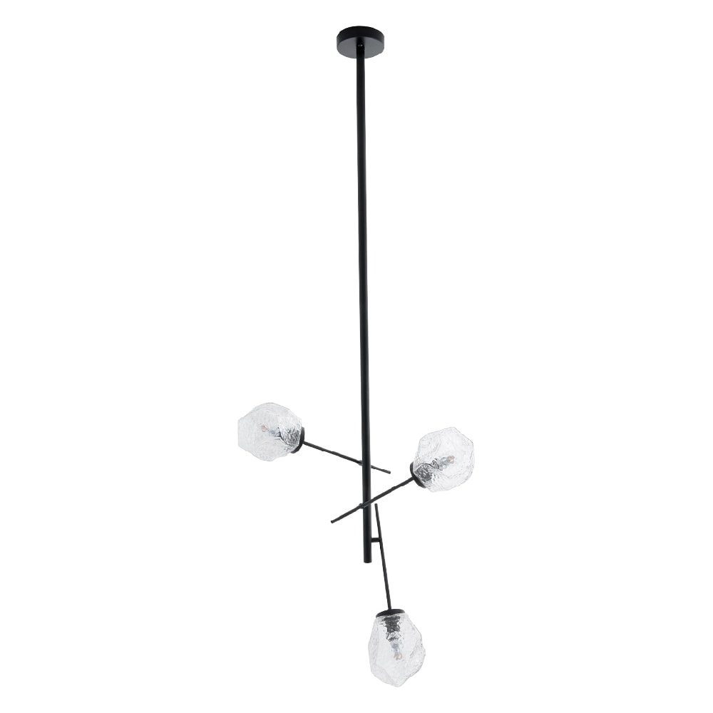 Lámpara Colgante Aluminio color Negro/ Cristal Transparente 18w 10 ...