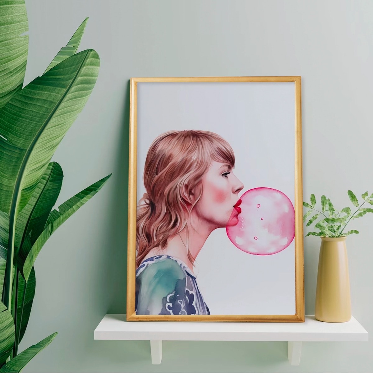 Cuadro Taylor Swift Chicle Bubble Gum Pop Con Marco Madera | Coppel.com