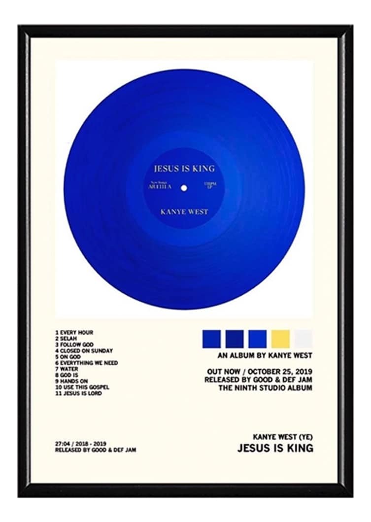 Kanye West Ye Álbum Music Tracklist Cuadro Con Marco Madera | Coppel.com
