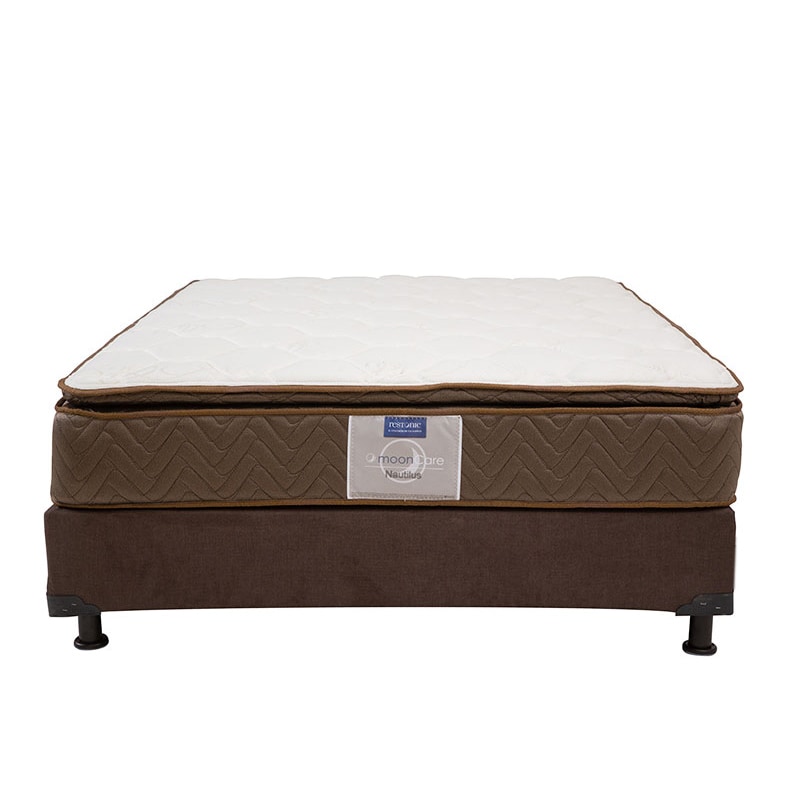 Colchón Restonic Nautilus + Box Dicasa Color Chocolate Individual ...