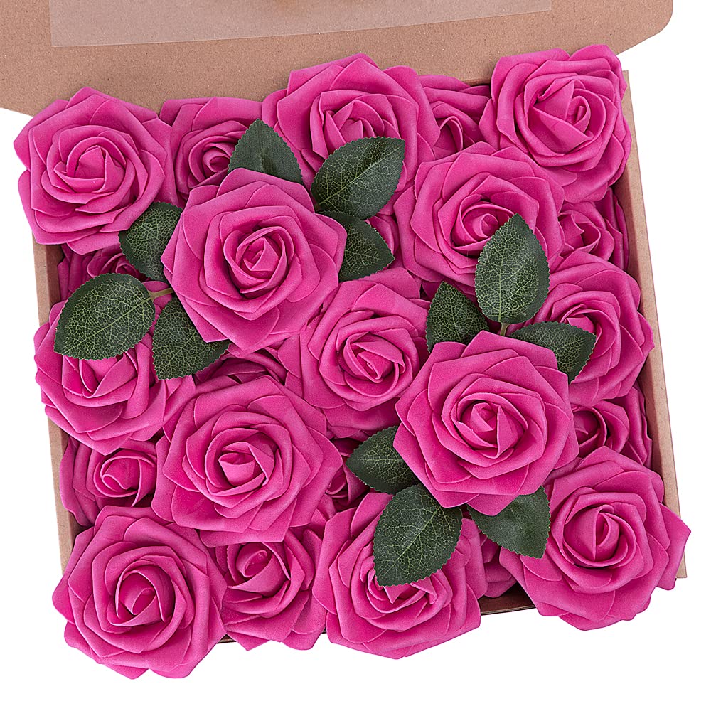 Flores Artificiales N&t Nieting 25 Rosas De Espuma Color Rosa Intenso - Venta Internacional ...