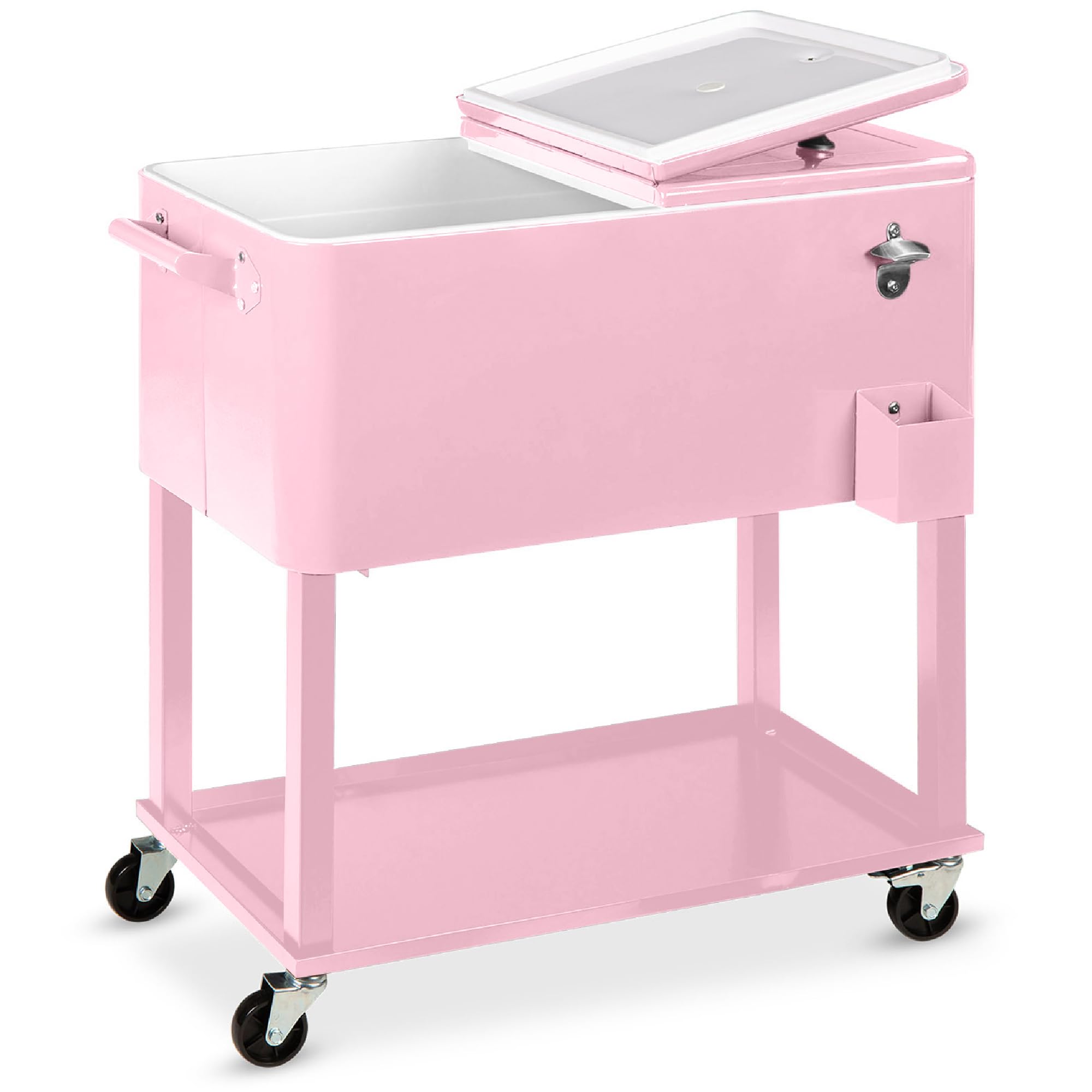 Cooler Cart Best Choice Products De Acero De 80 Litros Con Hielera Rosa ...