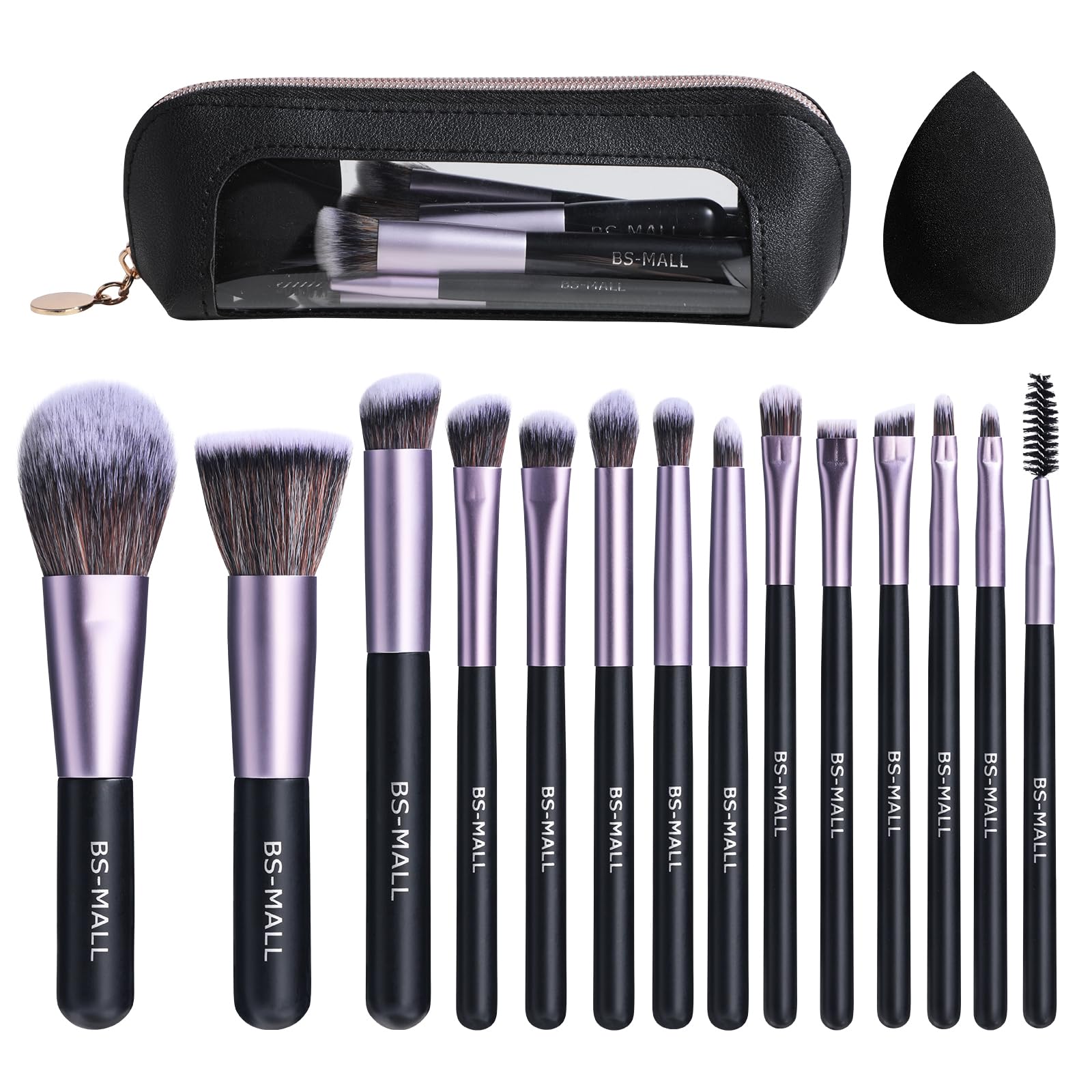 Set De Brochas De Maquillaje Bs-mall 14 Unidades Con Esponja De ...