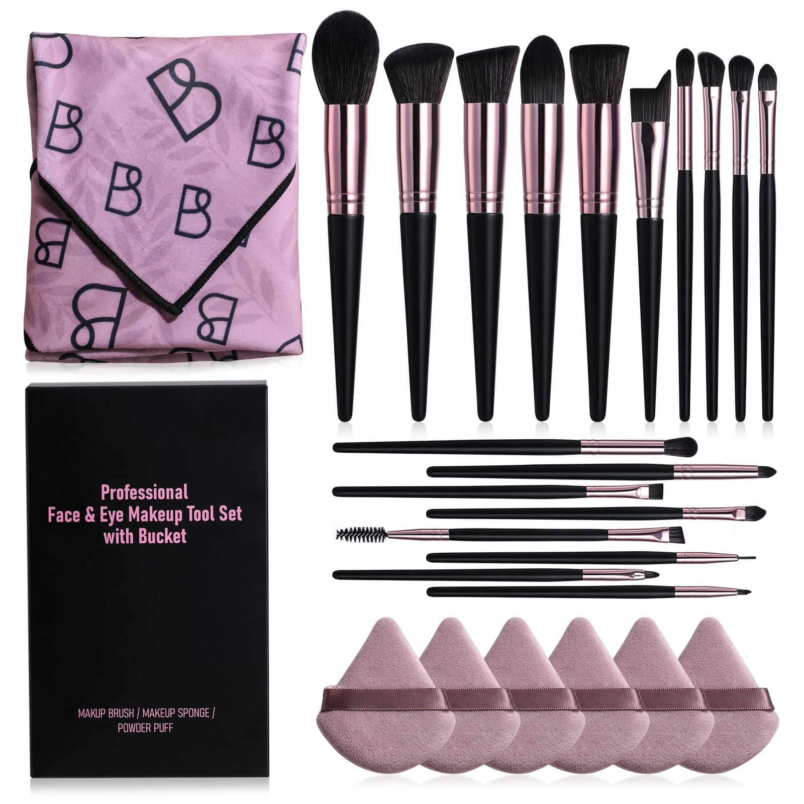 Set De Brochas De Maquillaje Bs-mall 25 Unidades Con Brocha Triangular ...