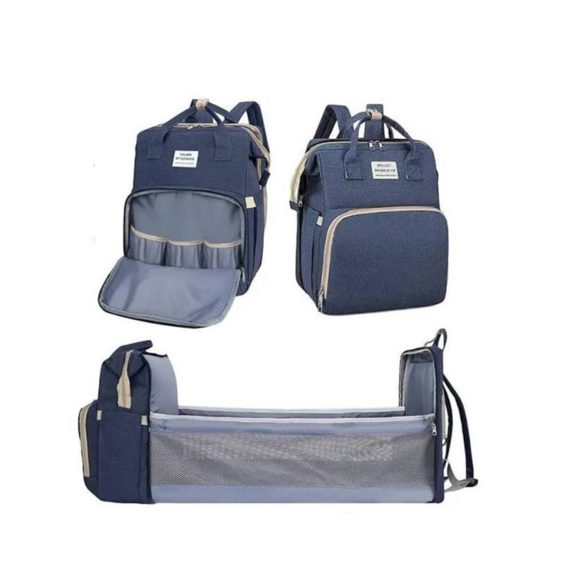 Mochila Para Pañales 3 En 1 Cuna Portátil Para Bebés Y Cortacésped ...