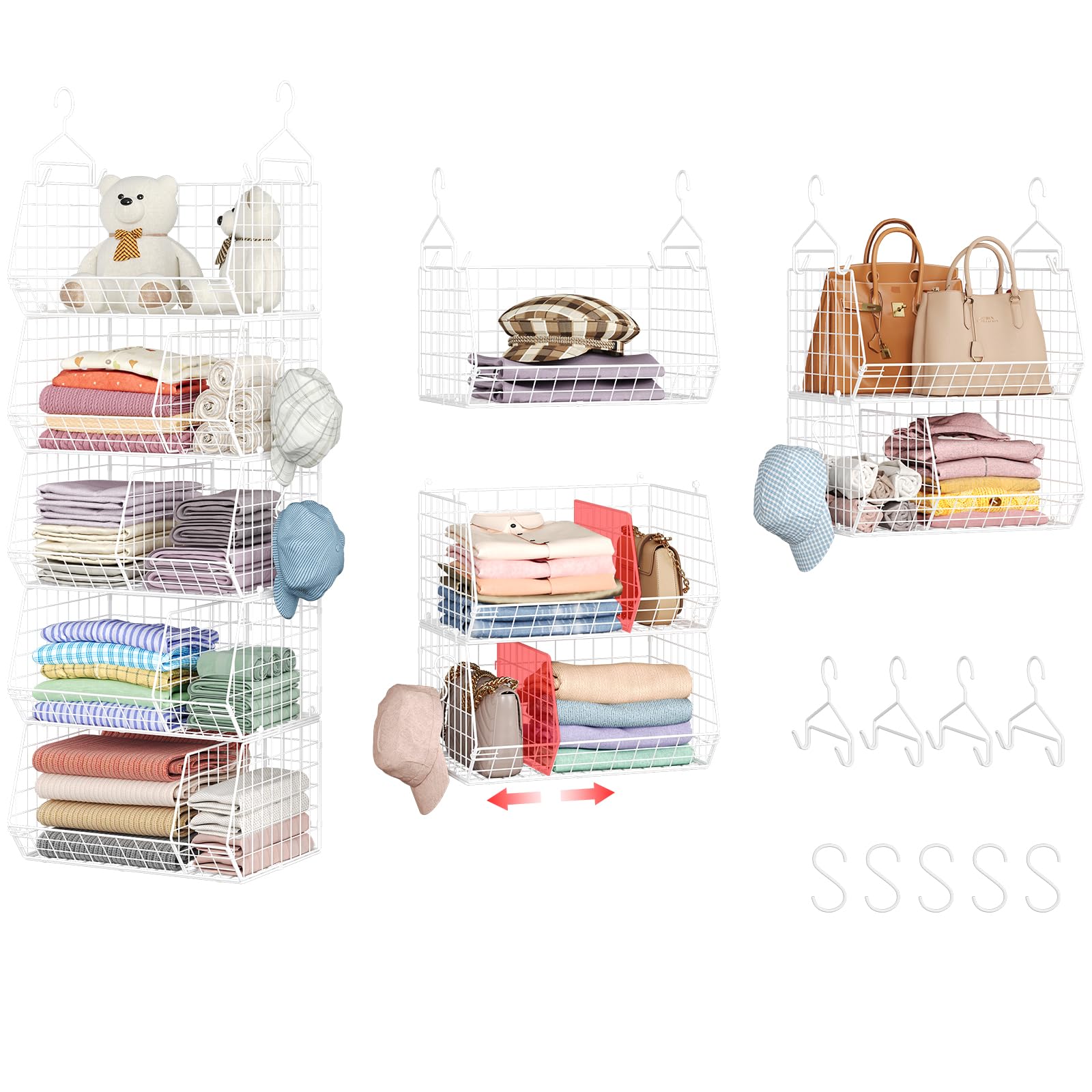 Estantería Colgante Jautokerdar De 5 Niveles Con Separador Color Blanco ...