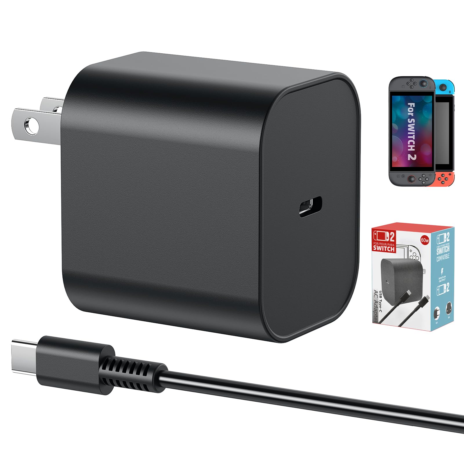 Adaptador De Corriente Alterna Charger Kova De 60 W Para Nintendo ...