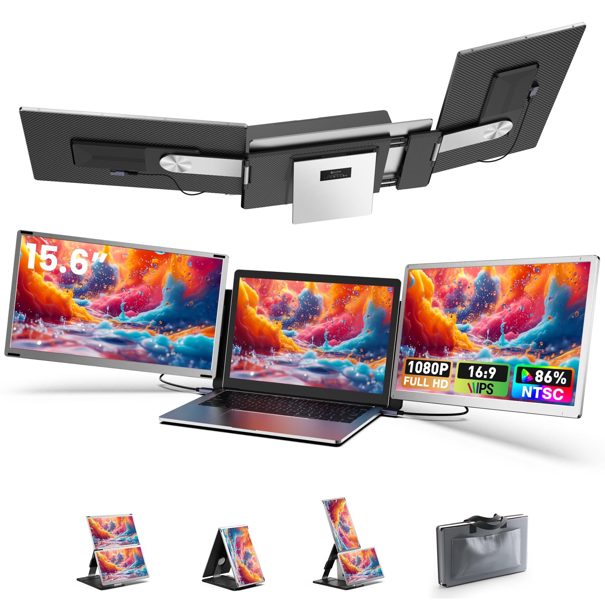 Extensor De Pantalla Para Portátil Fagomfer S6 Silver 15.6'' Fhd 1080p ...