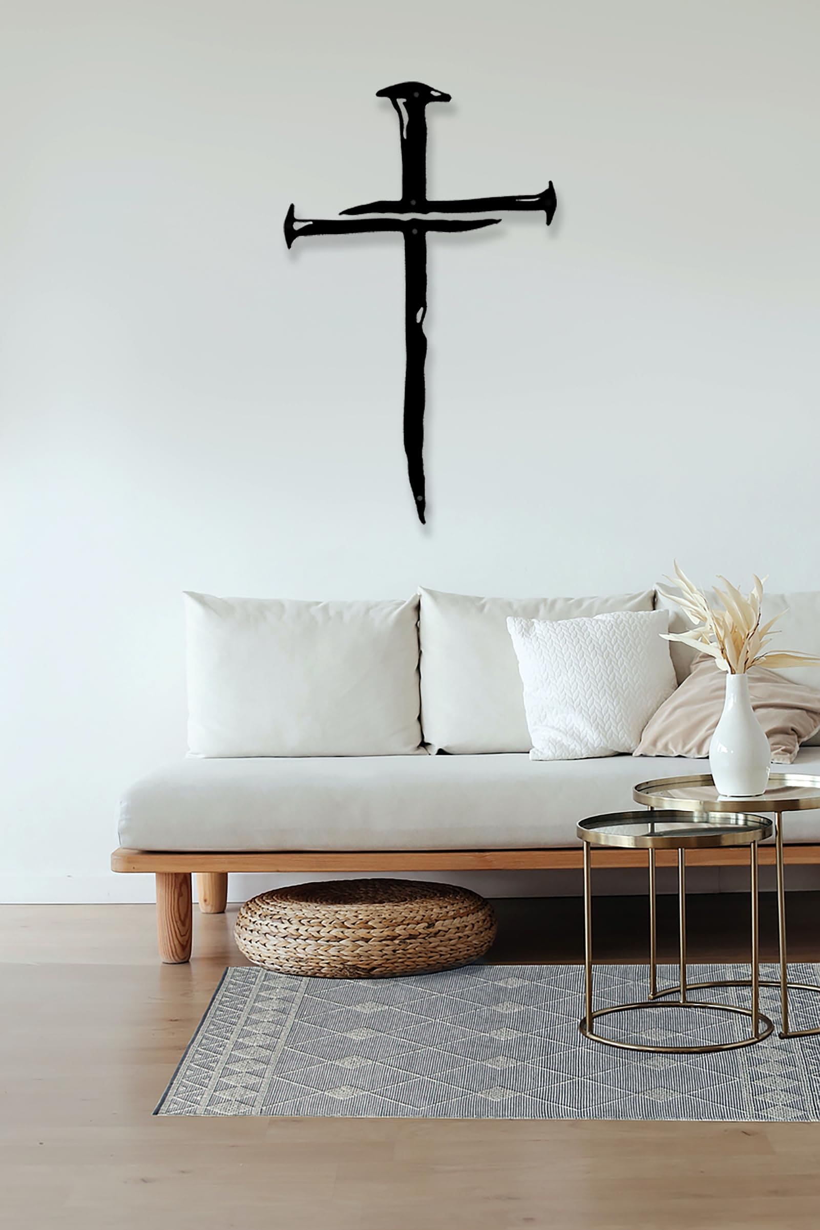 Cruz De Pared Resaco Jesus De Metal De 35 6 X 65 6 Cm Negra Para Regalo ...