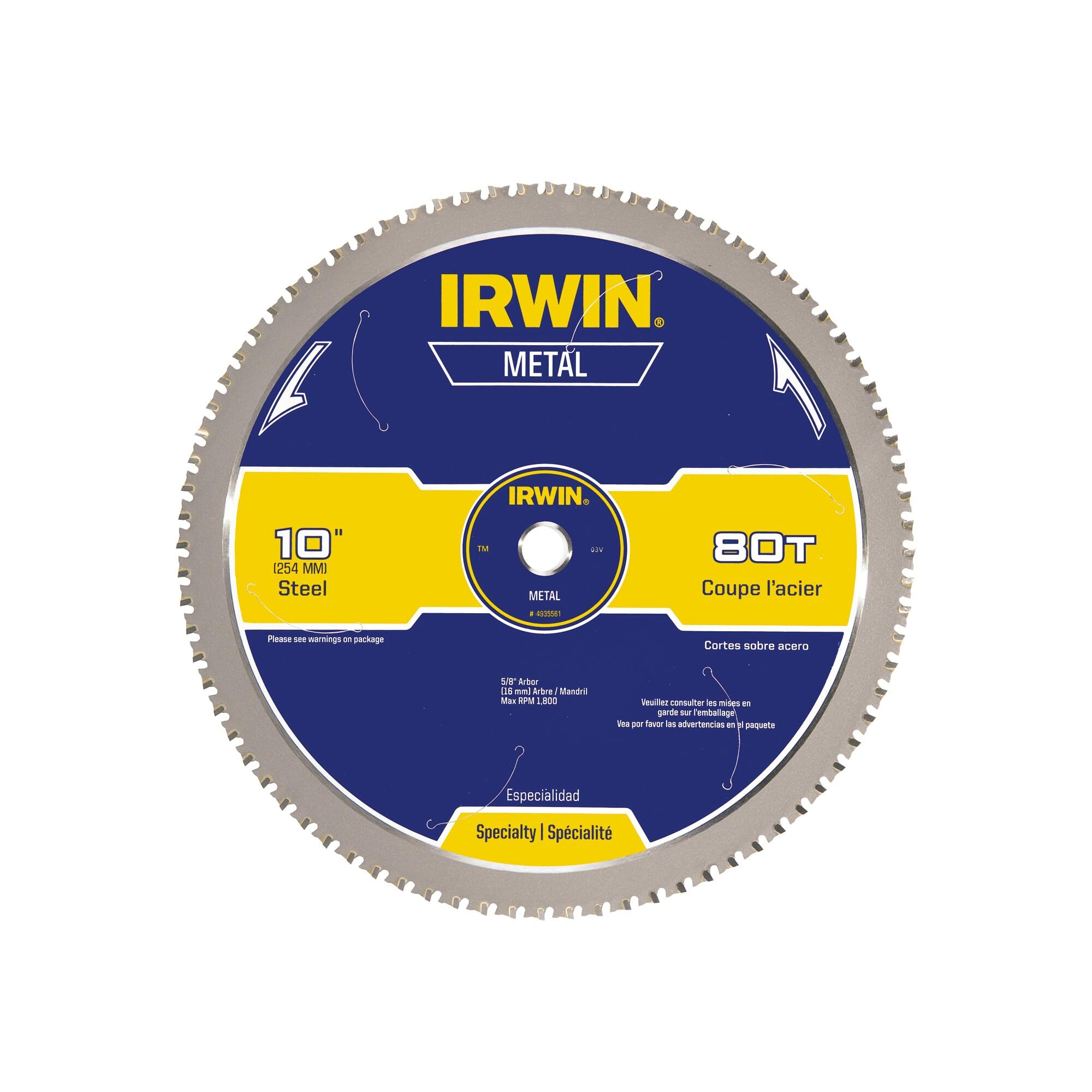 Hoja De Sierra Circular Irwin Para Corte De Metales 80t 10 Pulgadas ...