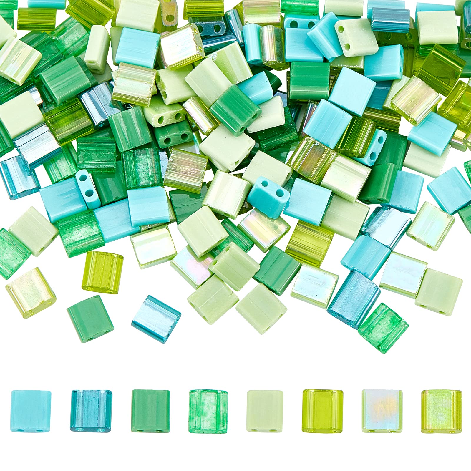 Beads Nbeads 240 Unidades 8 Colores Cristal Verde Rectángulo De 5 Mm - Venta Internacional ...