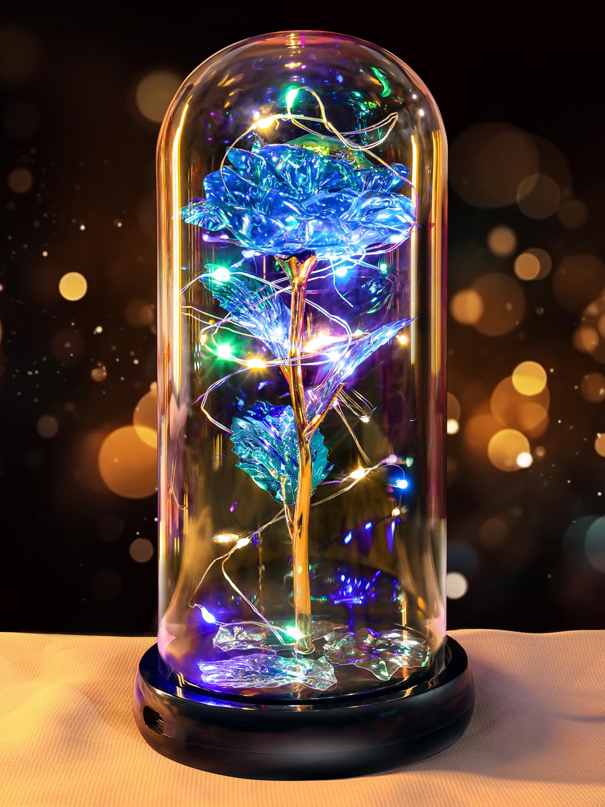 Gifts Galaxy Glass Rose Light Up Rose In Glass Dome - Venta Internacional. | Coppel.com