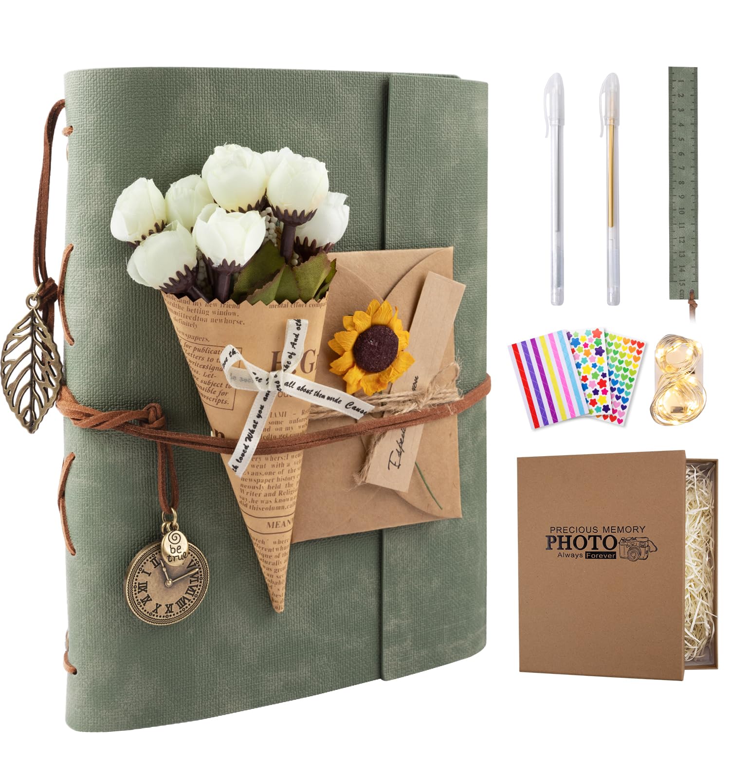 Álbum De Fotos Alkalo Álbum De Recortes 100 Páginas Cuero Bricolaje ...