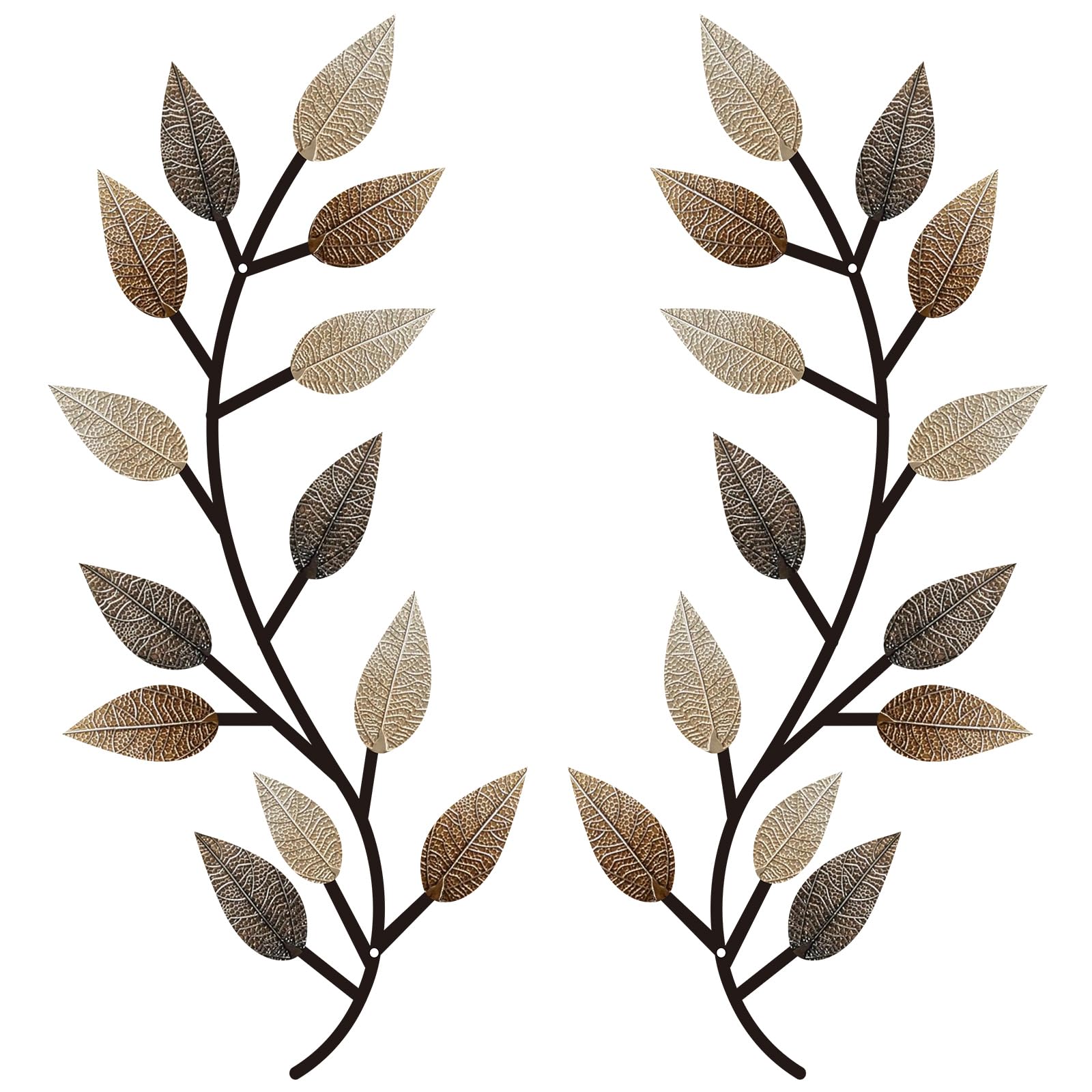 Decoración De Pared Zhengmy Metal Hoja De Árbol Vid Rama De Olivo X2 ...