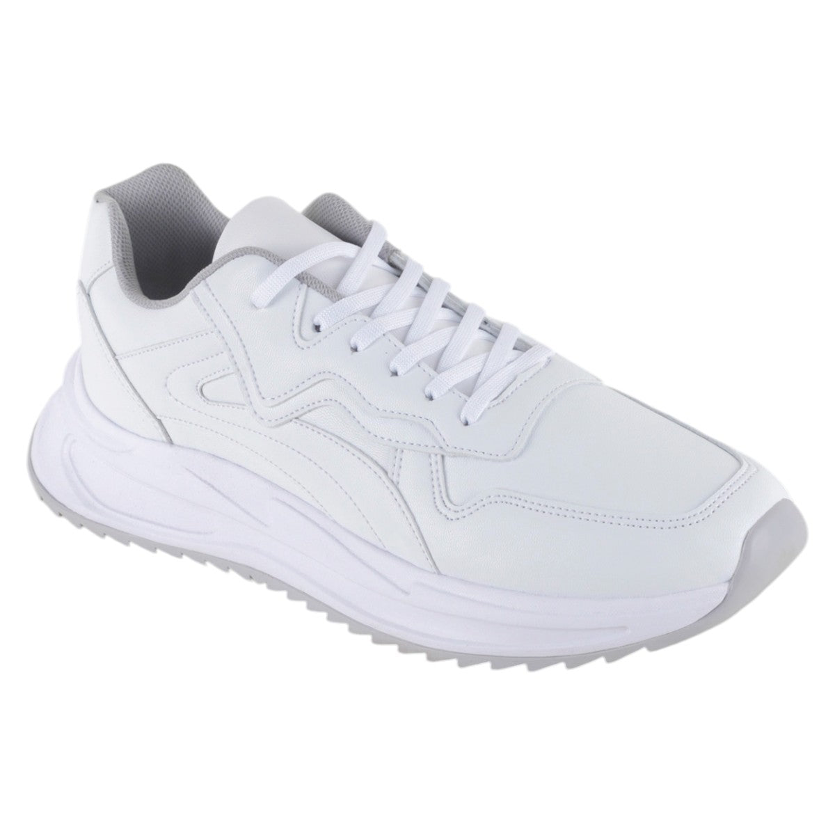 Tenis Tipo Deportivo Exterior Piel Vegana Color Blanco Para Hombre De ...