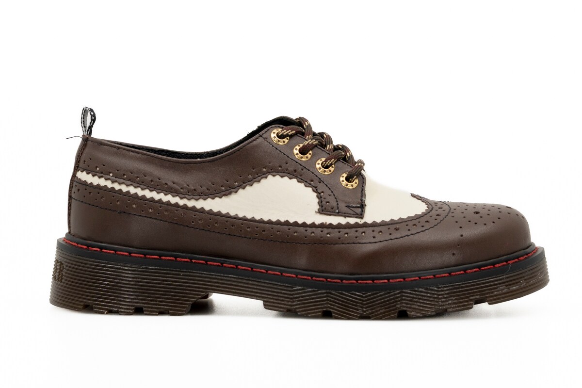 Choclos Offlander Tipo Boston Piel Napa Café Y Crema | Coppel.com