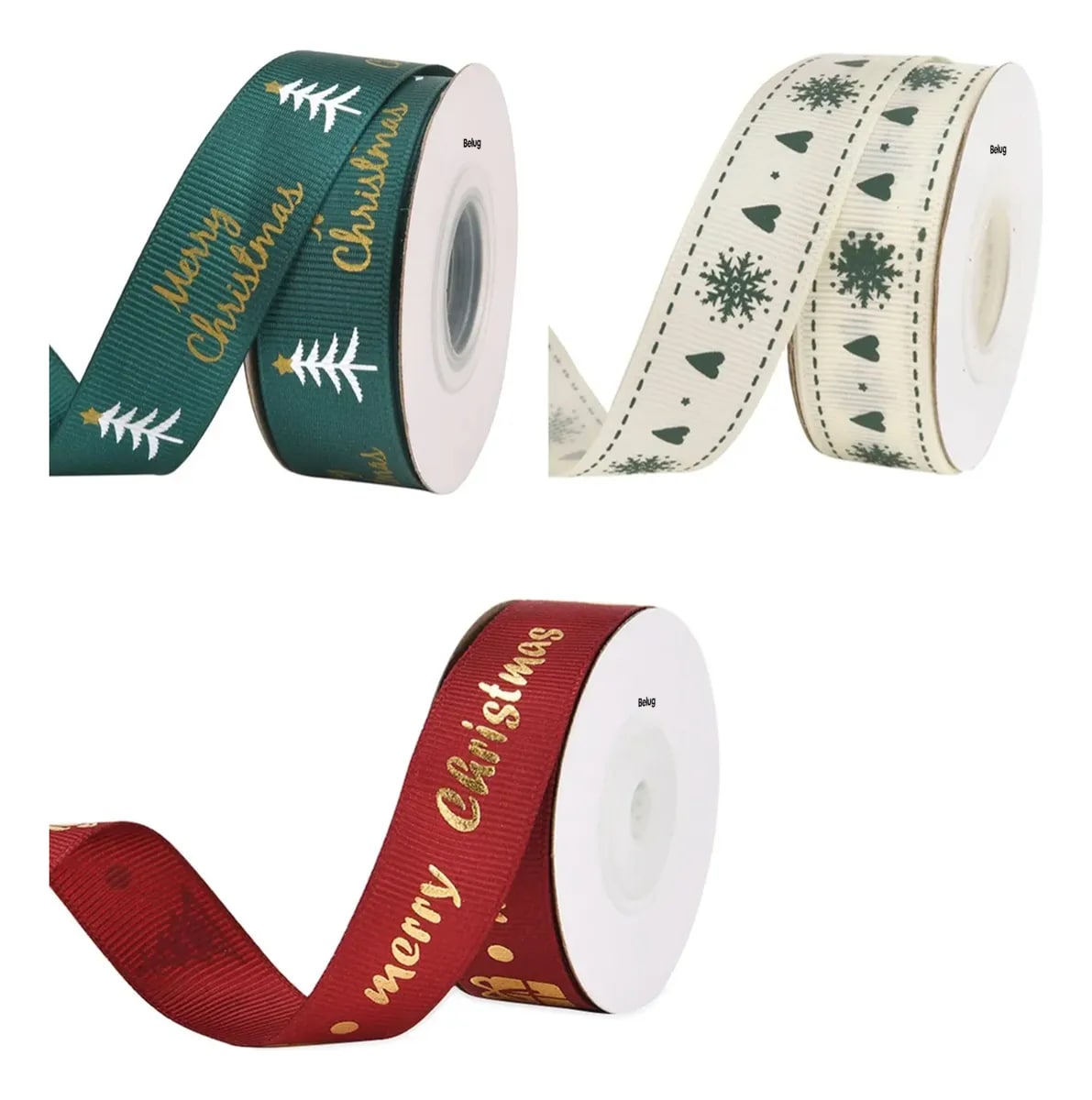 ''3 Rollos Satinado Decoracion Listón listón De Navidad 2cm Verde ...