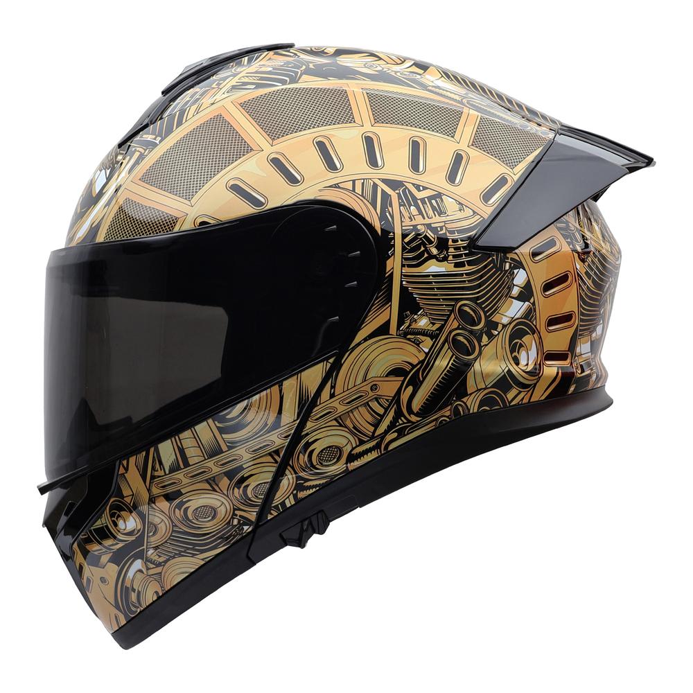 Casco Roda Force Oro Engine Abatible Mica Humo Svs Dorado | Coppel.com