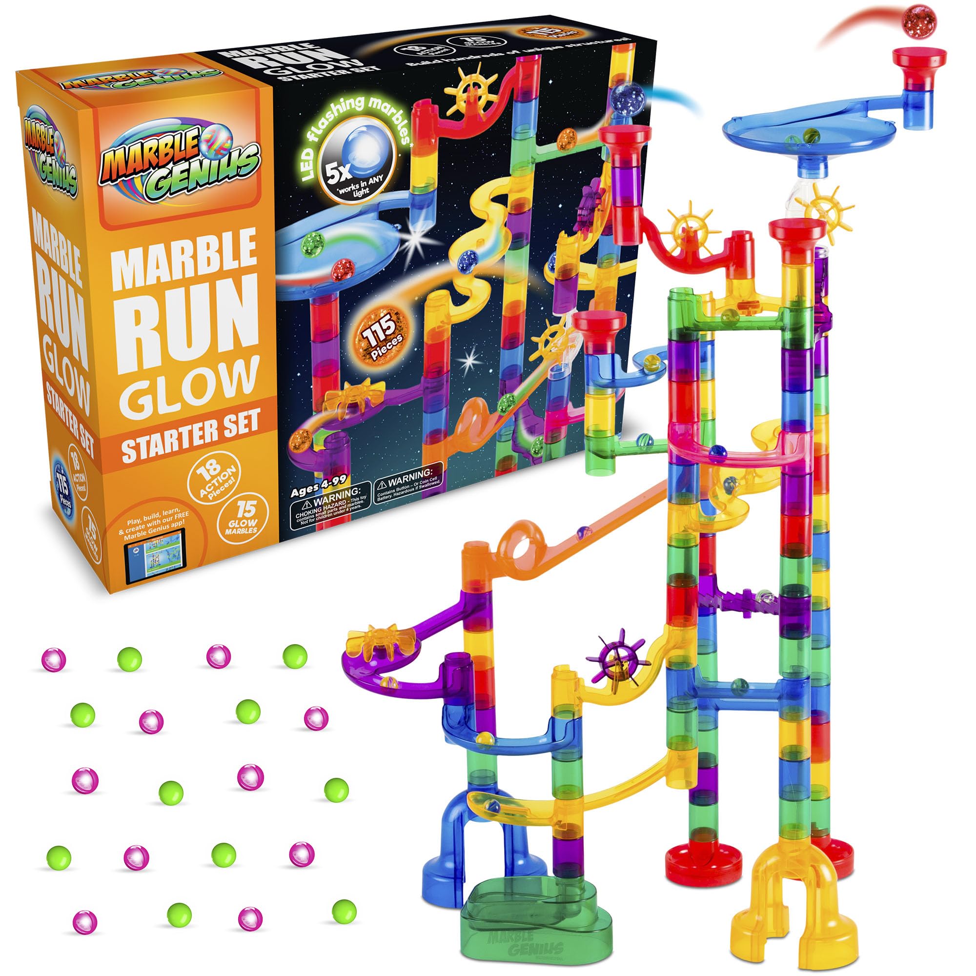 Set Marble Run Track Race Starter Marble Genius 115 Piezas Para Mayores ...