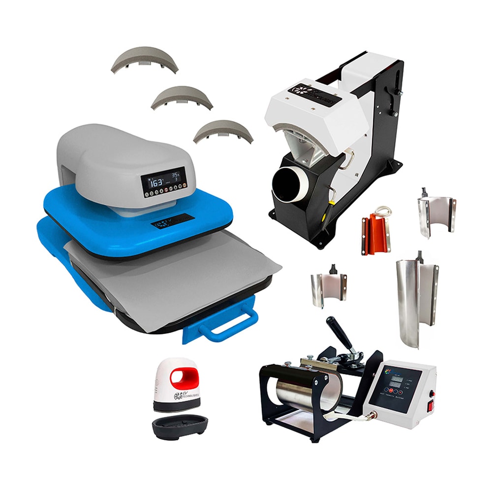 Kit Combo 9 en 1 Plancha Automática 38x38 Ev Technologies de Sublimación DTF | Coppel.com